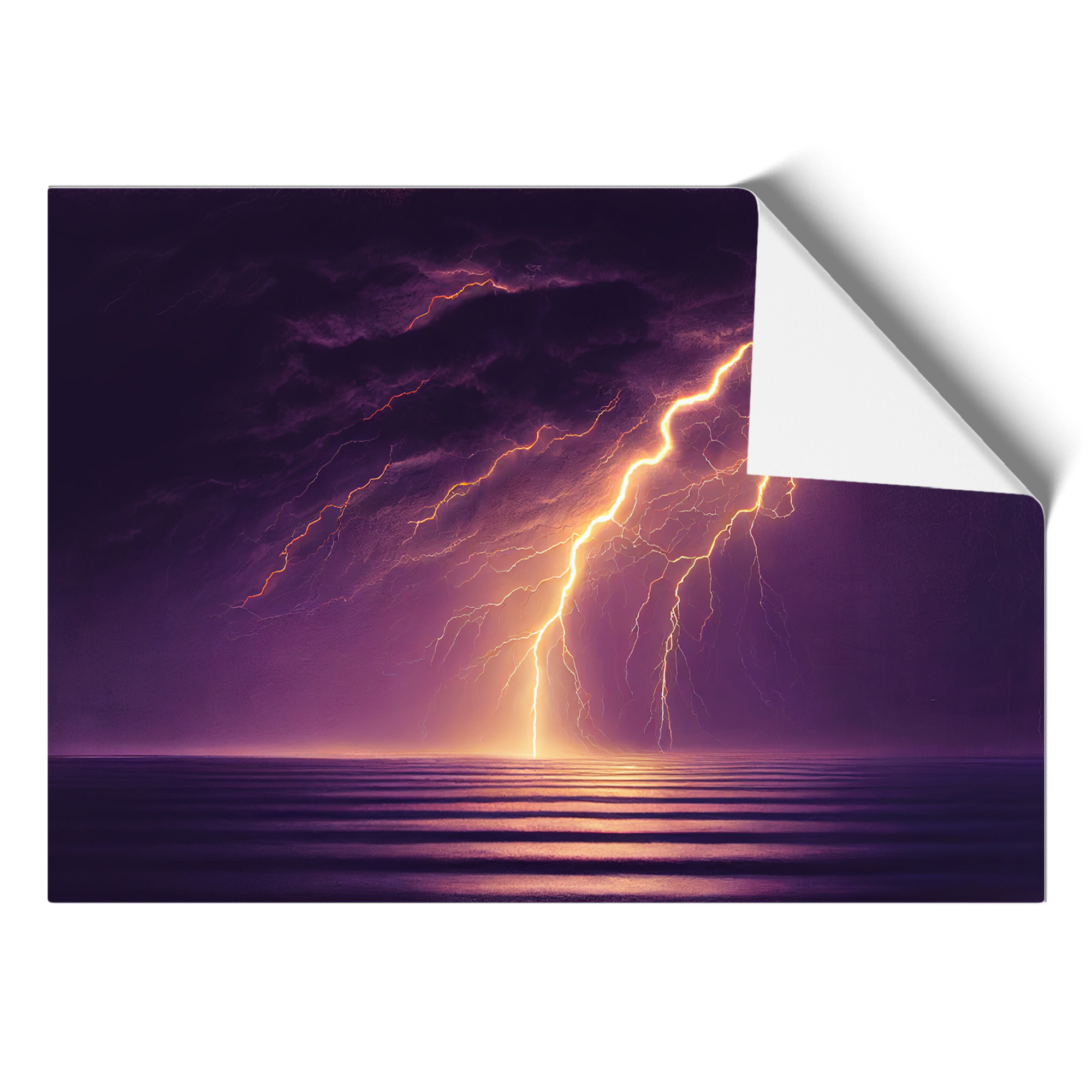 Beautiful Lightning Storm Wall Art Print Framed Canvas Picture Poster ...