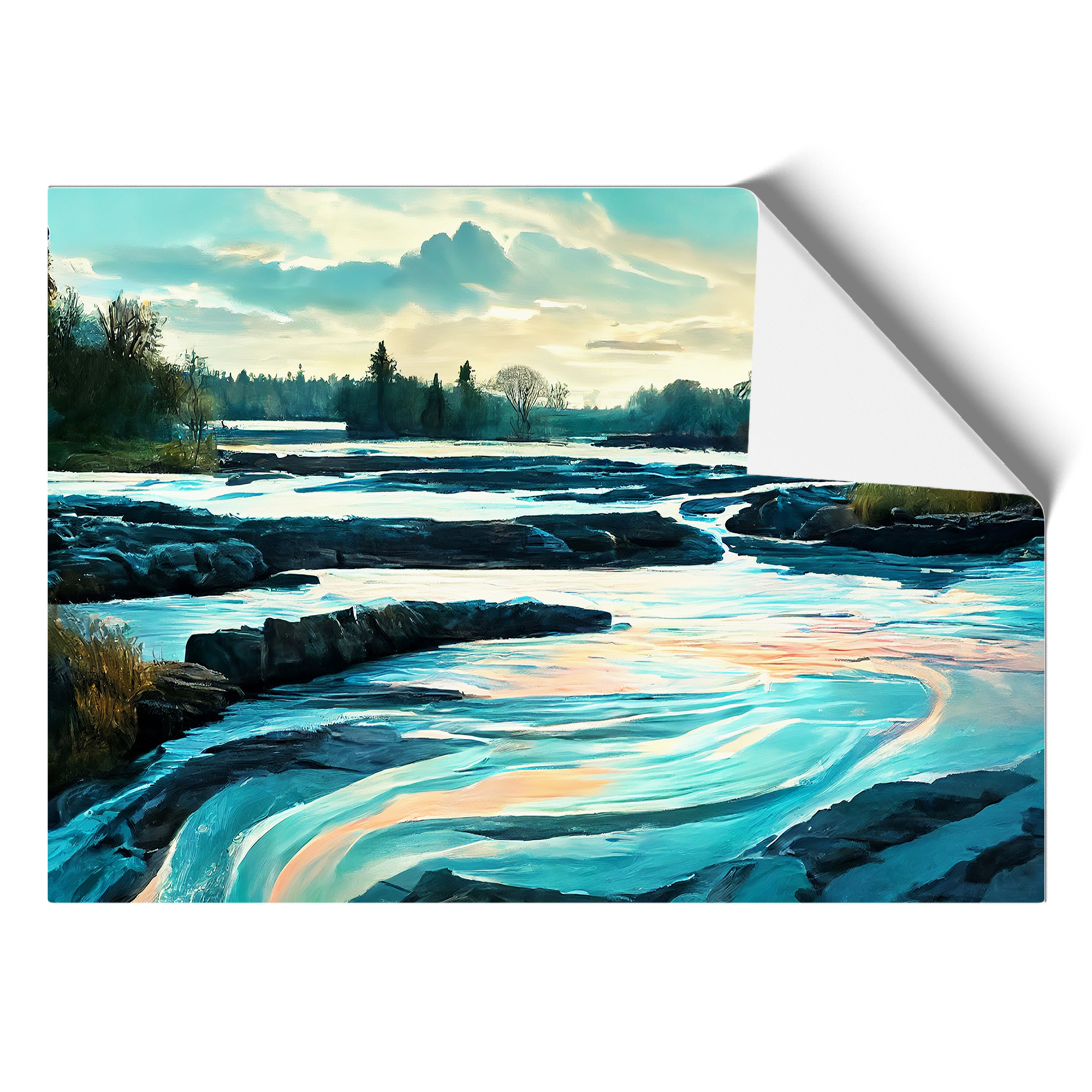 Cool River Wall Art Print Framed Canvas Picture Poster Home Decor ...