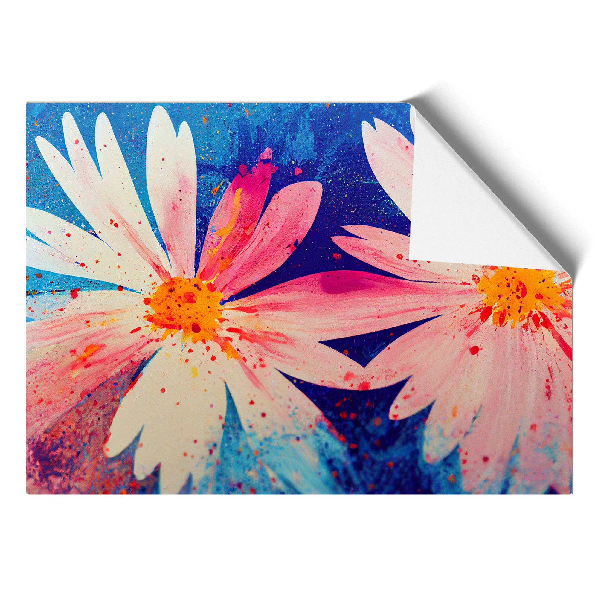 Daisy Flower Splash Vol.1 Abstract Wall Art Print Framed Canvas Picture ...