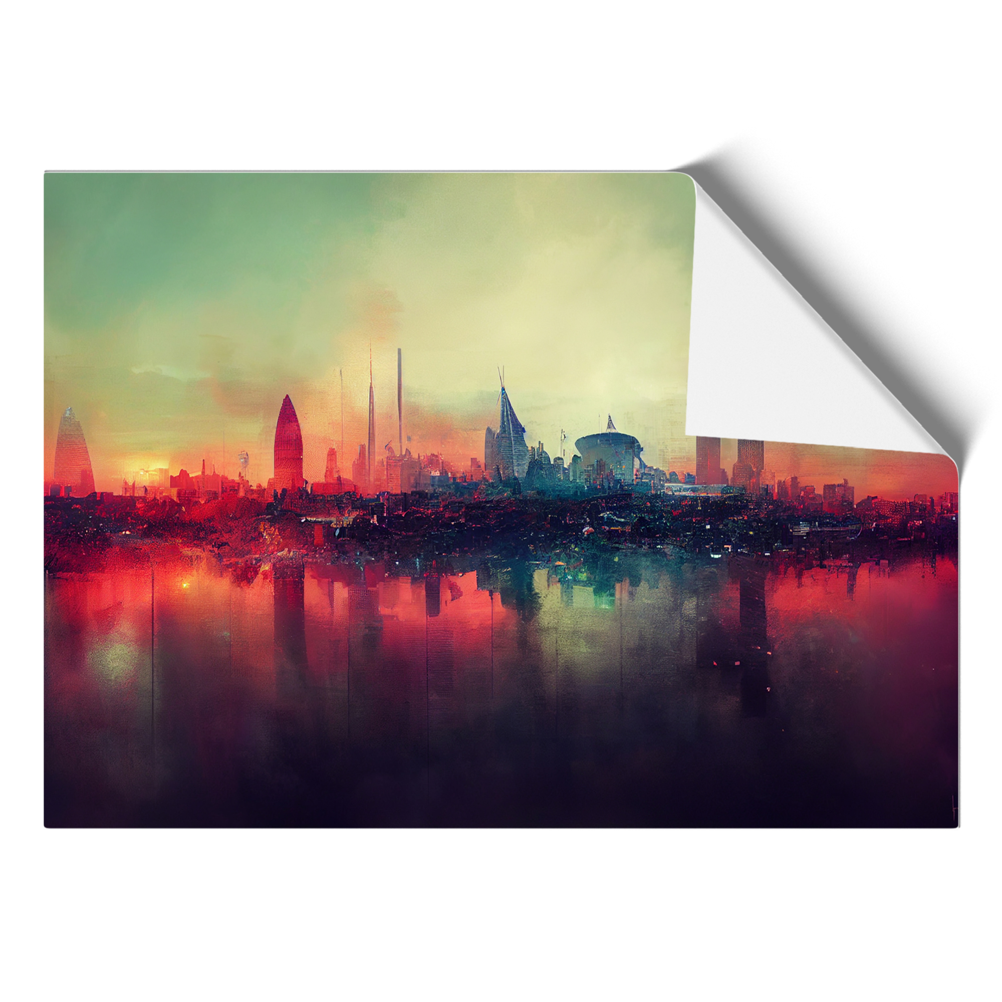 Dystopian London Skyline Abstract Framed Canvas Wall Art Print Poster ...