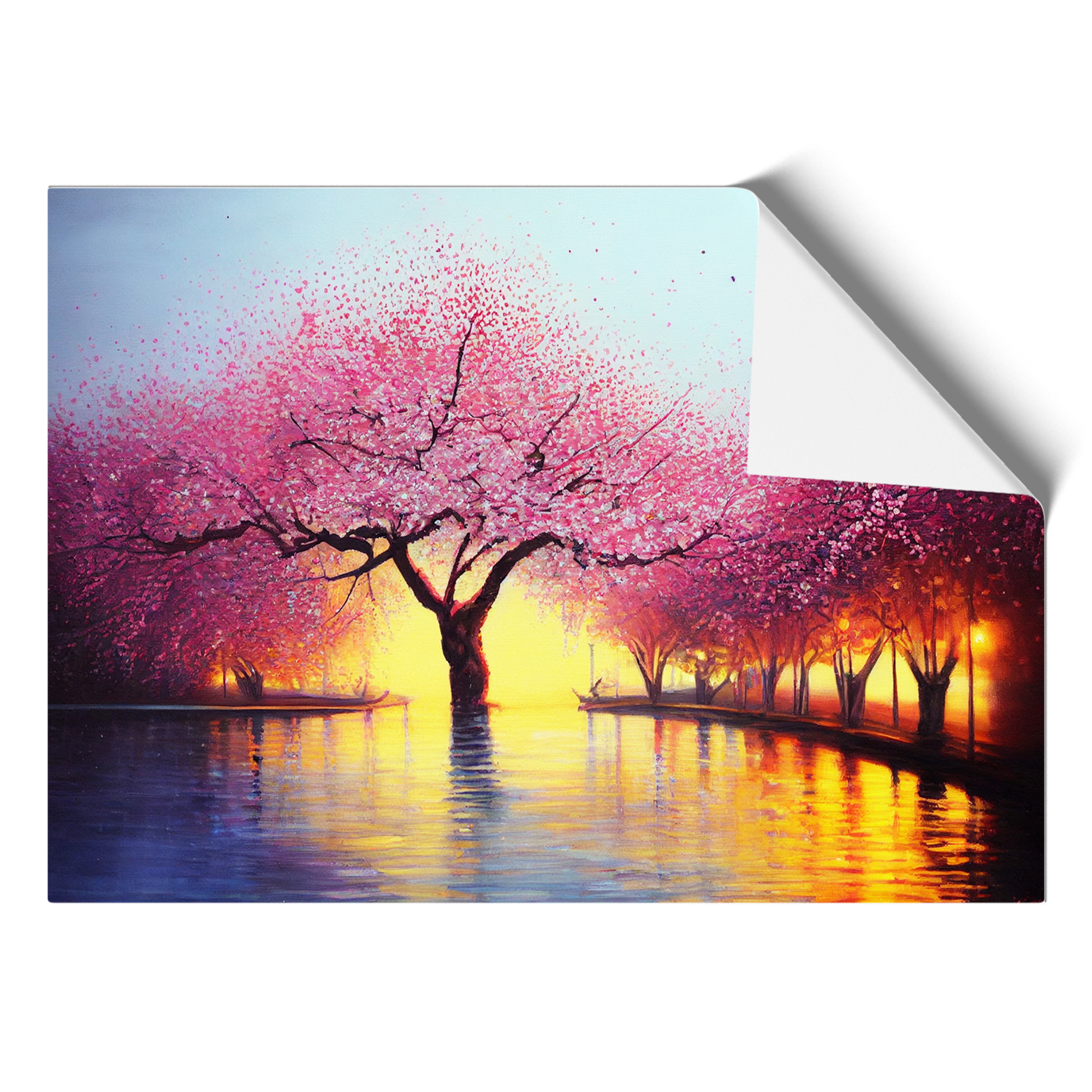 Eccentric Cherry Blossom Trees Wall Art Print Framed Canvas Picture ...