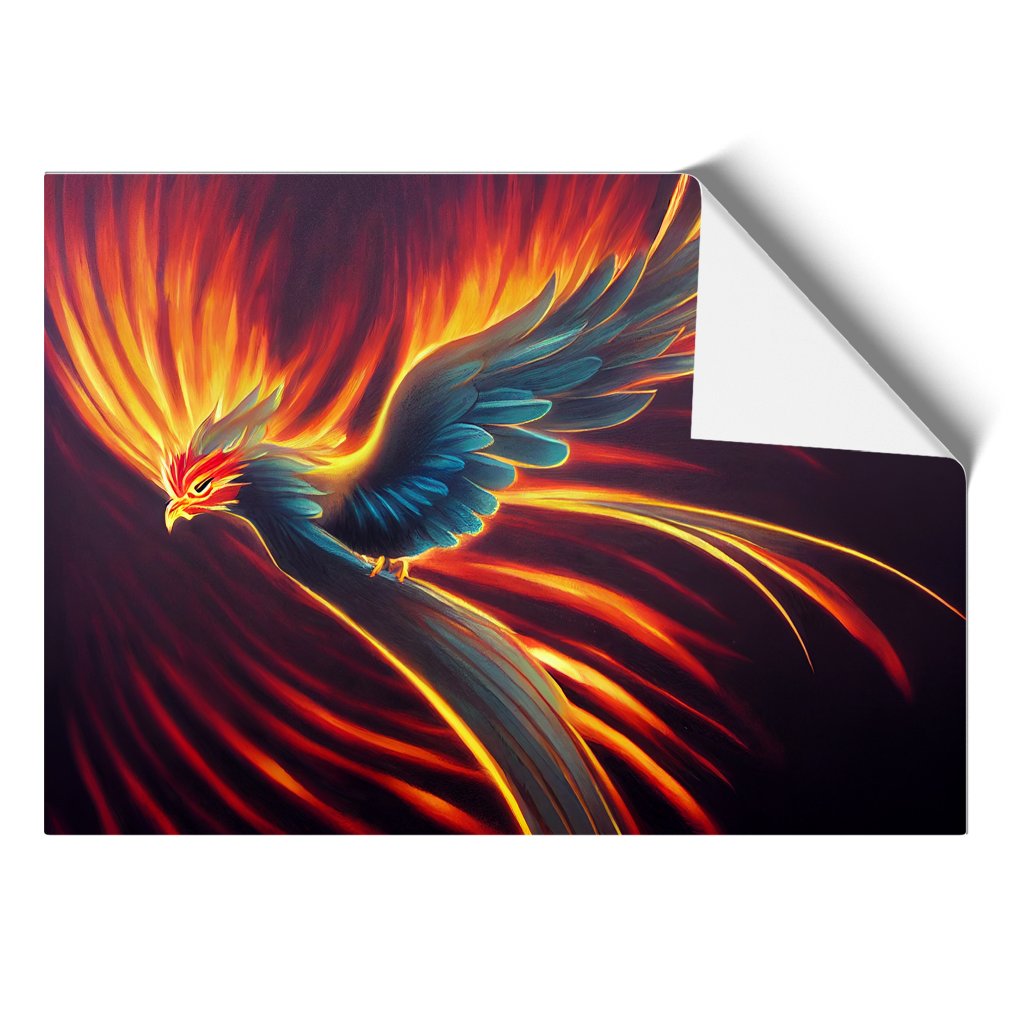 Explosive Phoenix Bird Framed Canvas Wall Art Print Poster Picture ...