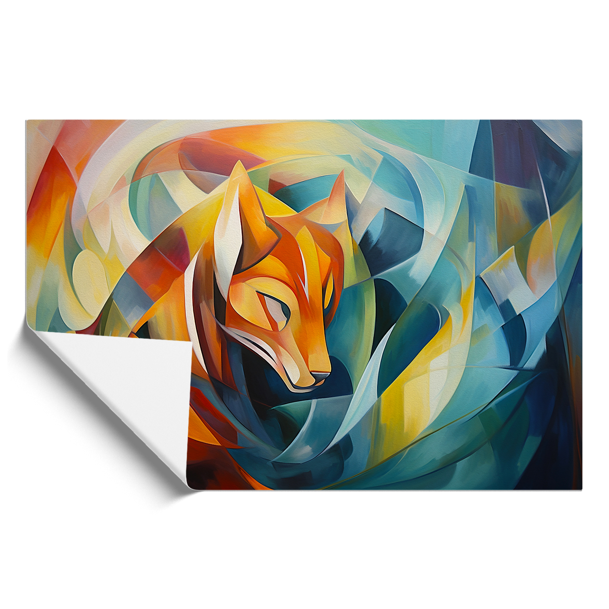 Fox Abstract No.2 Framed Canvas Wall Art Print Poster Picture, Home ...