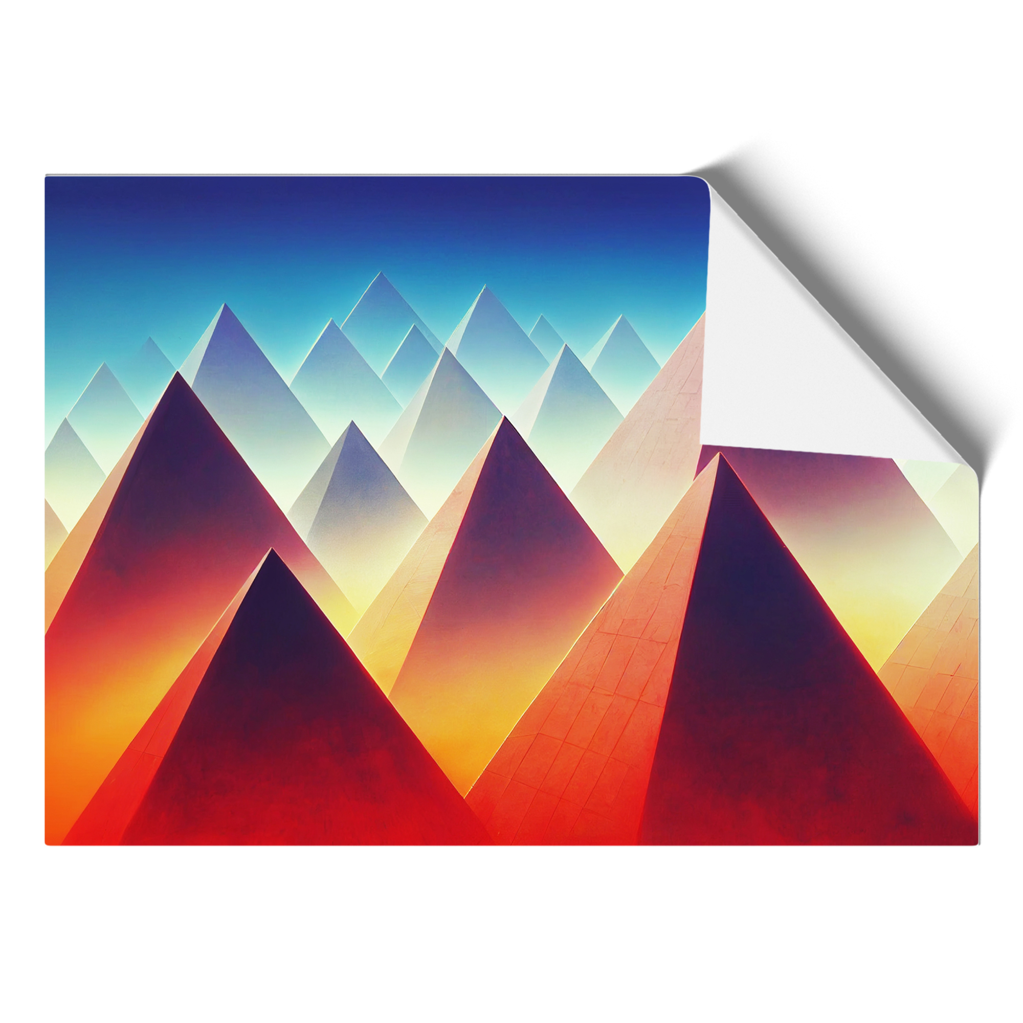 Futuristic Pyramids Vol.1 Abstract Wall Art Print Framed Canvas Picture ...