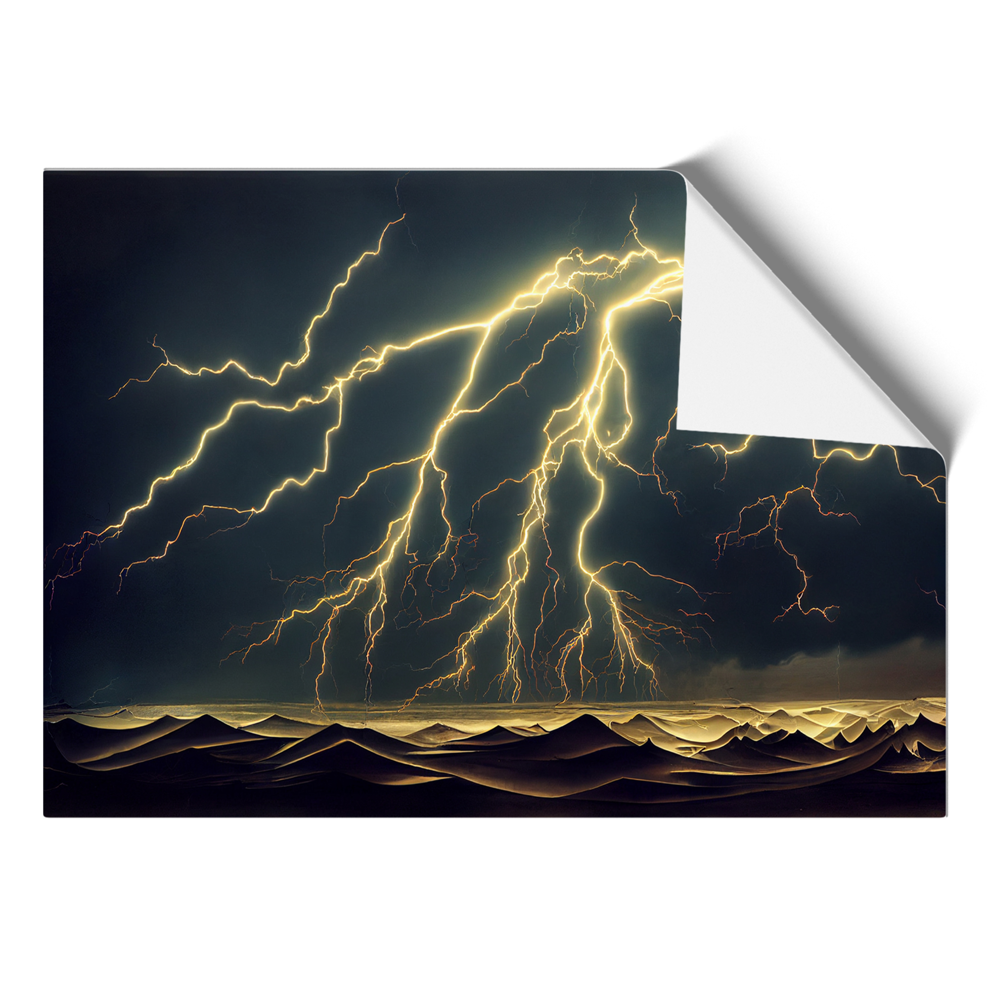 Happy Lightning Storm Wall Art Print Framed Canvas Picture Poster Decor ...