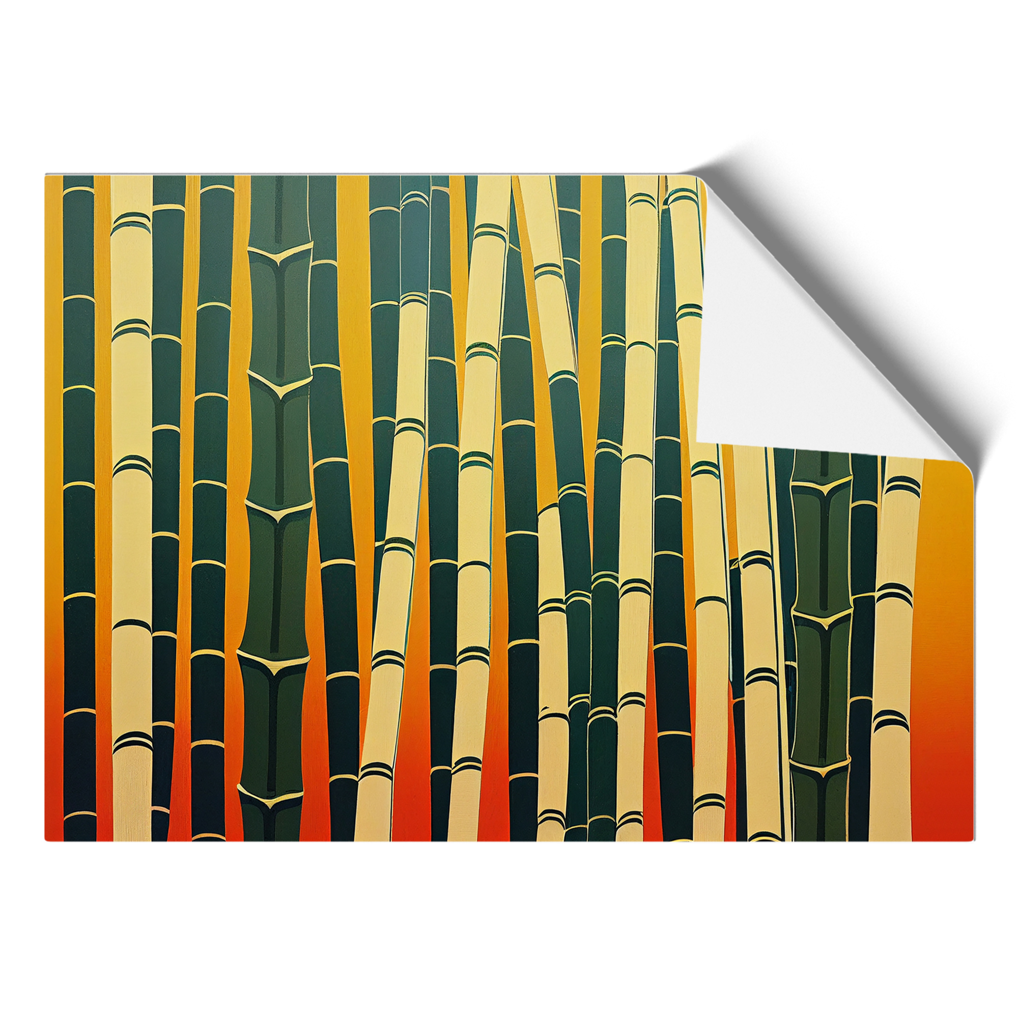 Illuminated Abstract Bamboo Forest Framed Canvas Wall Art Print Poster ...