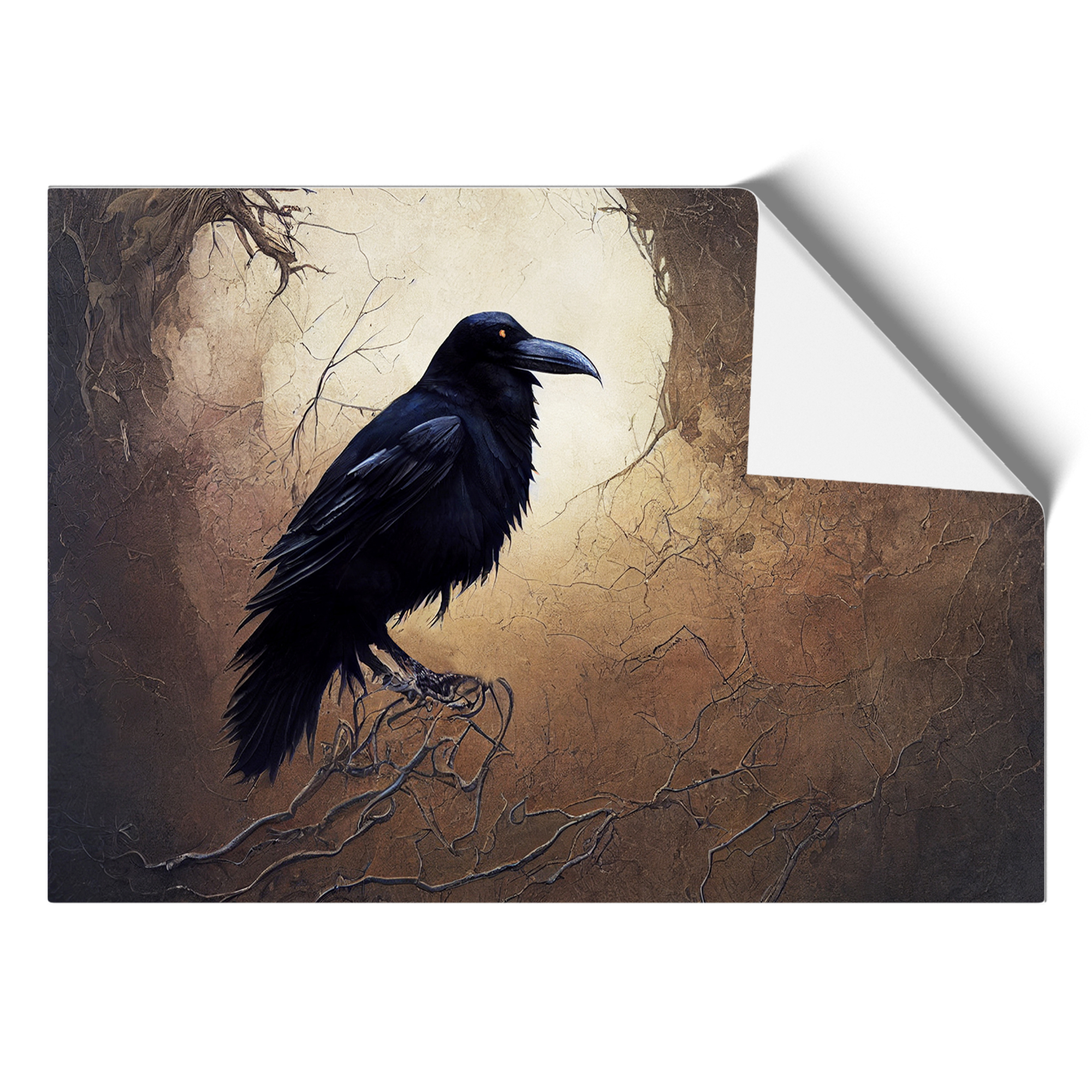 Mysterious Raven Bird Framed Canvas Wall Art Print Poster Picture, Home ...