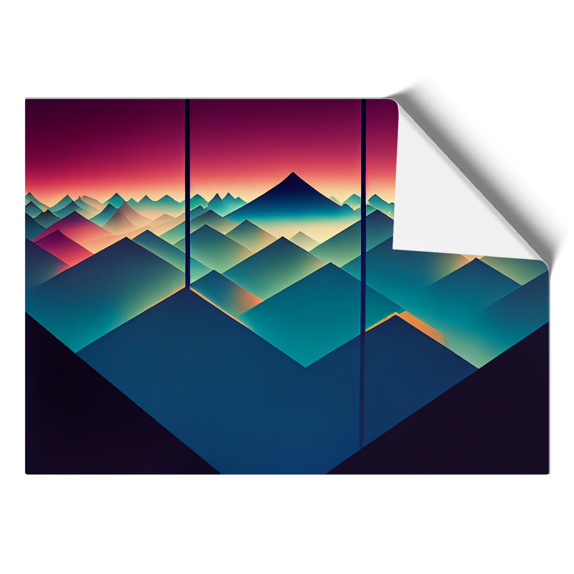 Pure Abstract Mountain Sunset Wall Art Print Framed Canvas Picture ...