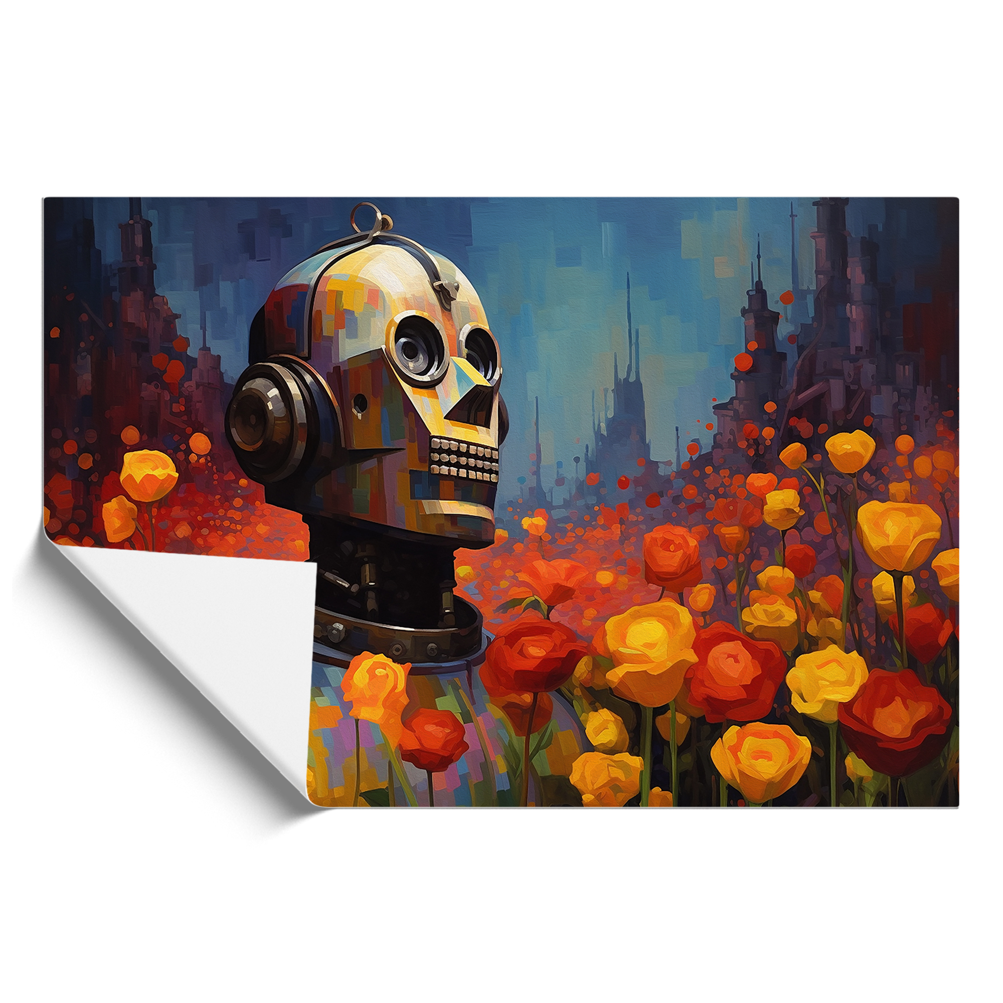 Robot Impressionism No.2 Framed Canvas Wall Art Print Poster Picture ...