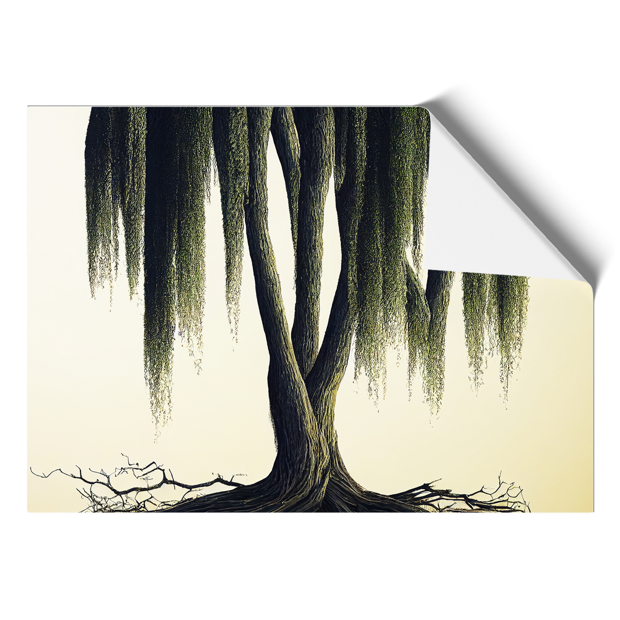 Sensational Weeping Willow Tree Framed Canvas Wall Art Print Poster ...