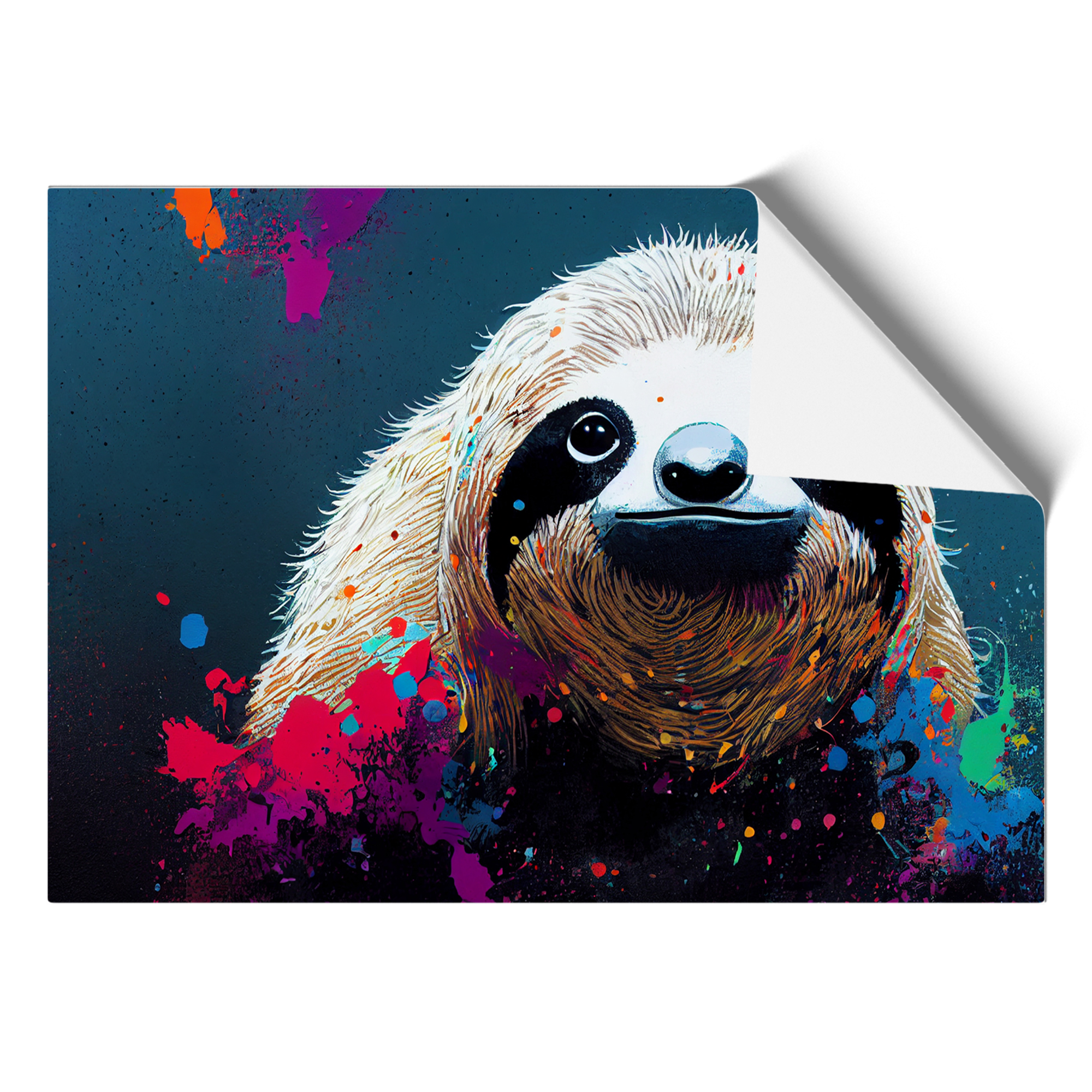 Sloth Splash Vol.1 Abstract Framed Canvas Wall Art Print Poster Picture ...