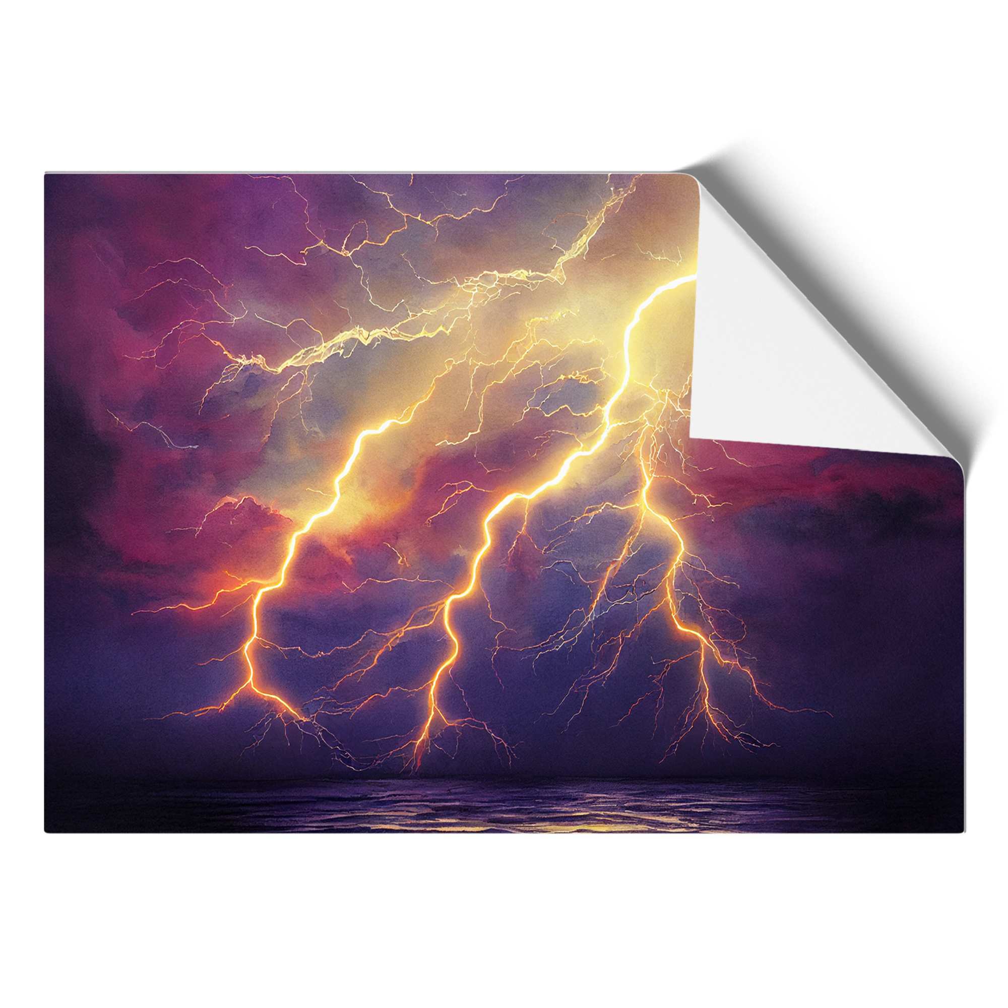 Striking Lightning Storm Wall Art Print Framed Canvas Picture Poster ...