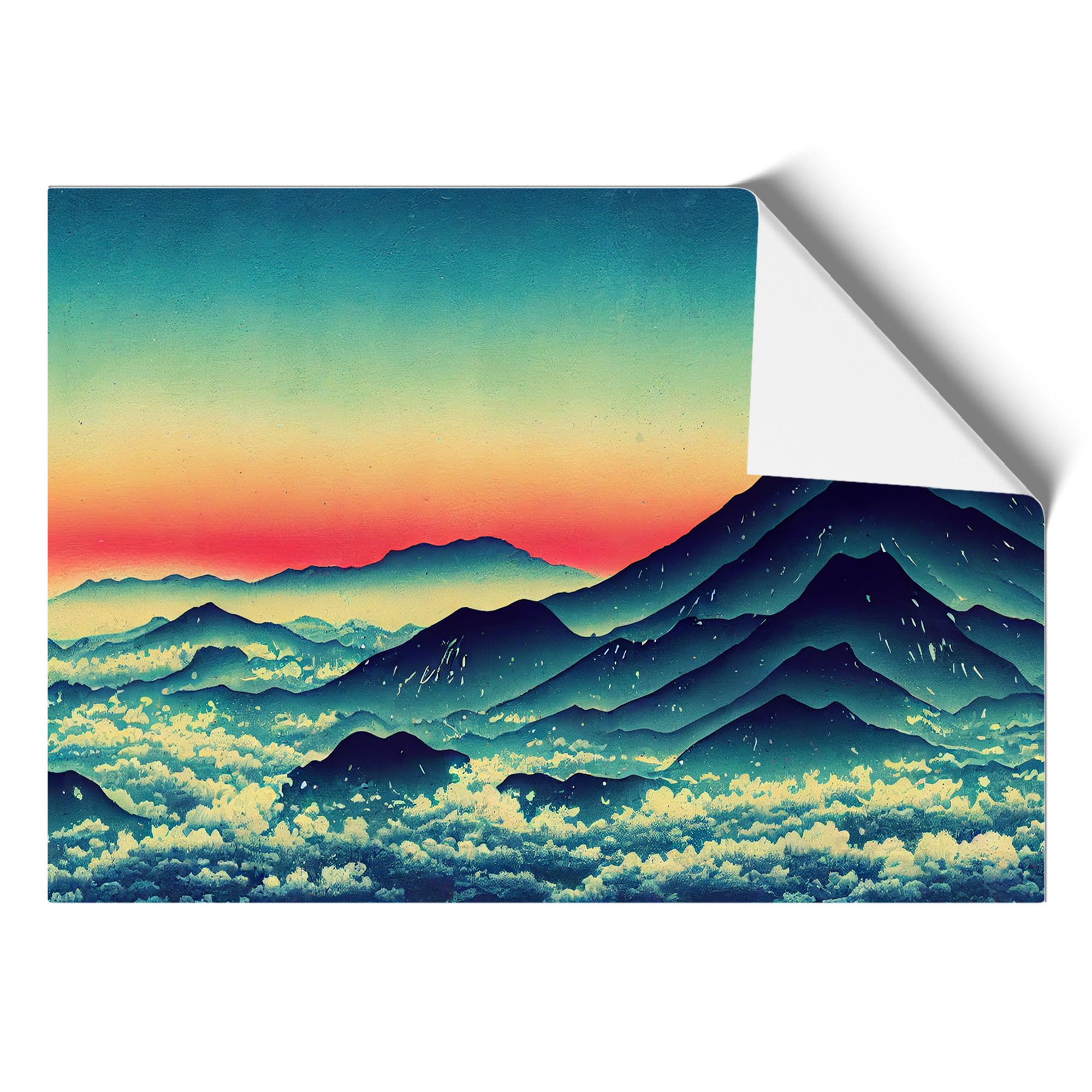 Sunset Japanese Mountain Vol.4 Wall Art Print Framed Canvas Picture ...