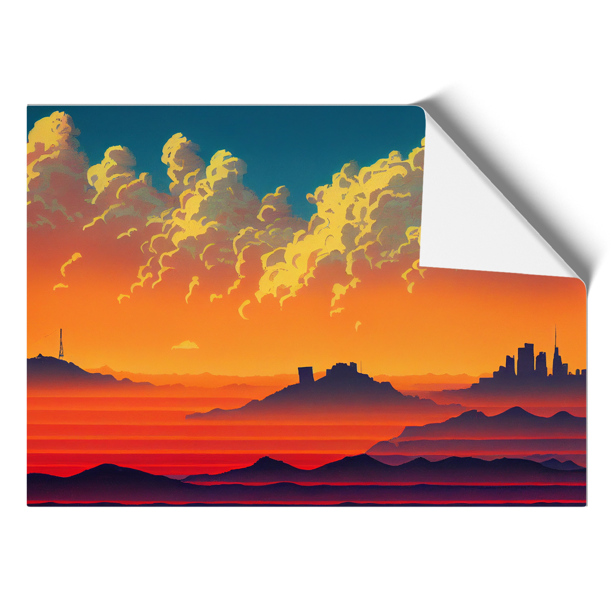 Sunset Landscape Art Deco Wall Art Print Framed Canvas Picture Poster ...