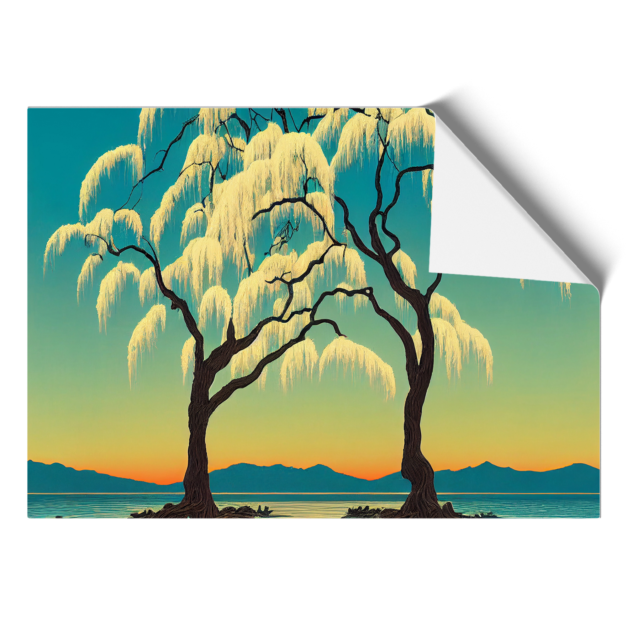 Superb Weeping Willow Trees Wall Art Print Framed Canvas Picture Poster ...