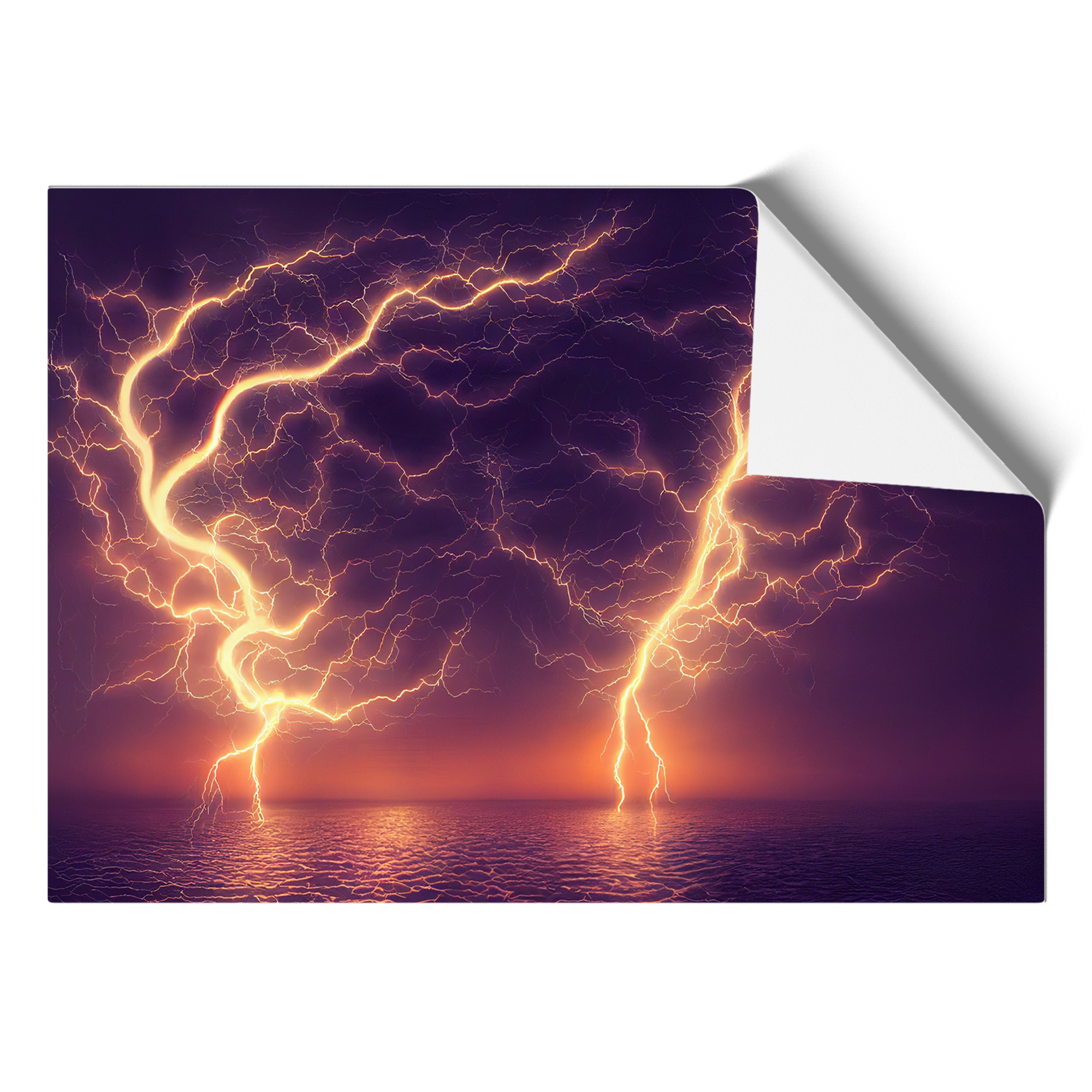 Terrific Lightning Storm Wall Art Print Framed Canvas Picture Poster ...