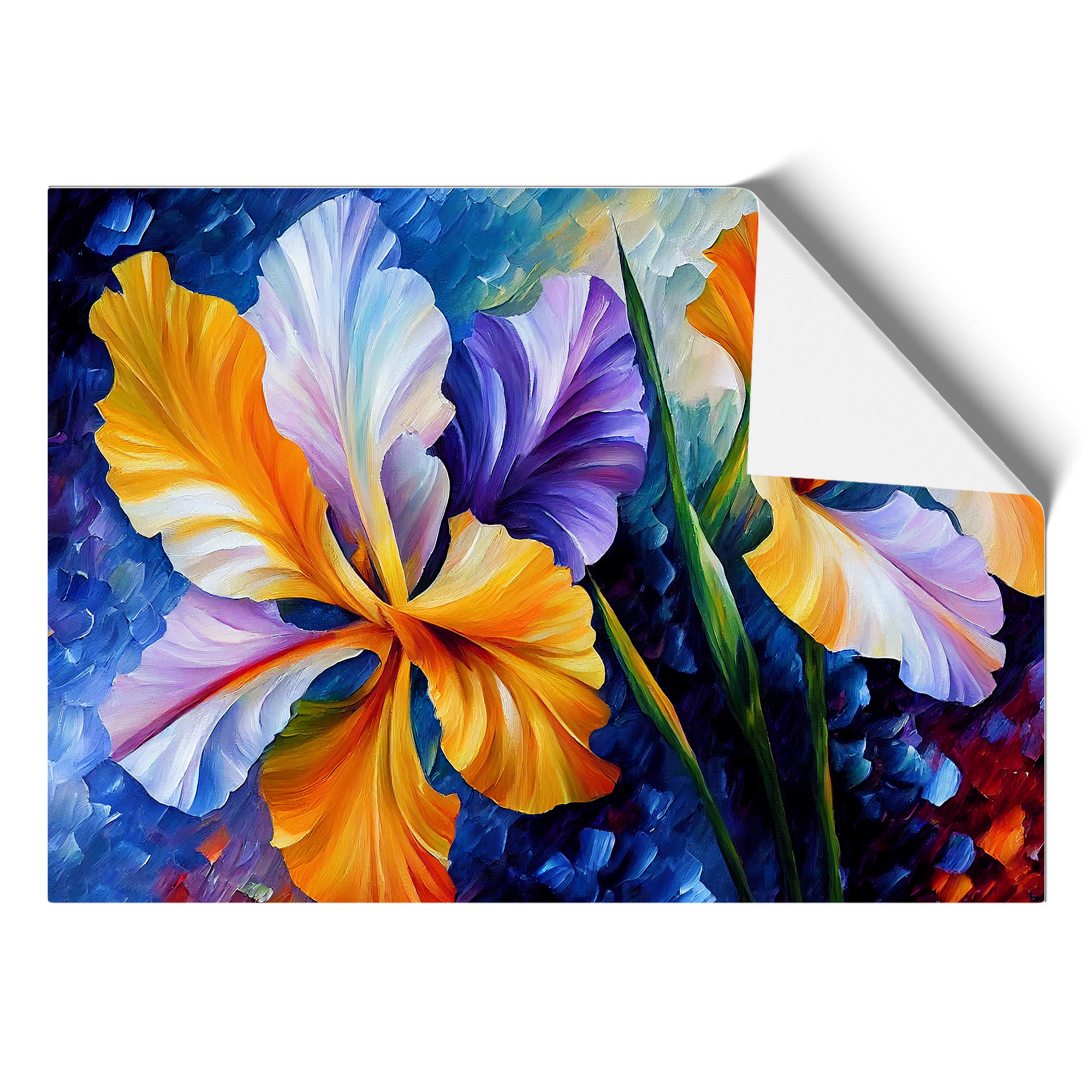 Wild Iris Flowers Abstract Wall Art Print Framed Canvas Picture Poster ...