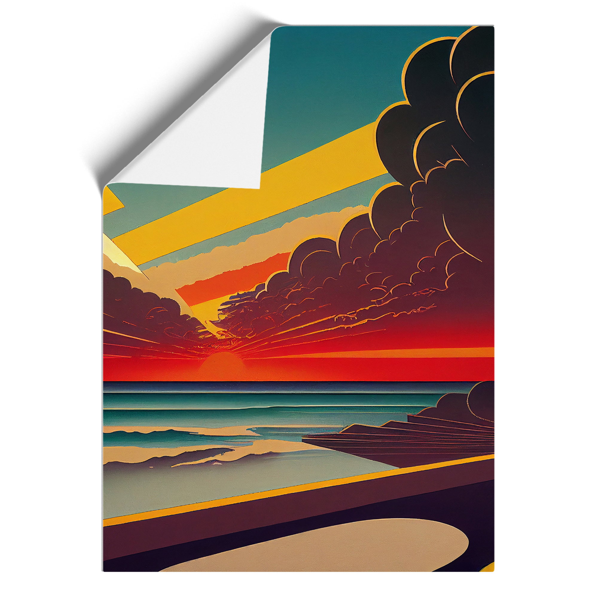 Art Deco Ocean Sunset No.3 Framed Wall Art Print Home Decor Picture | eBay