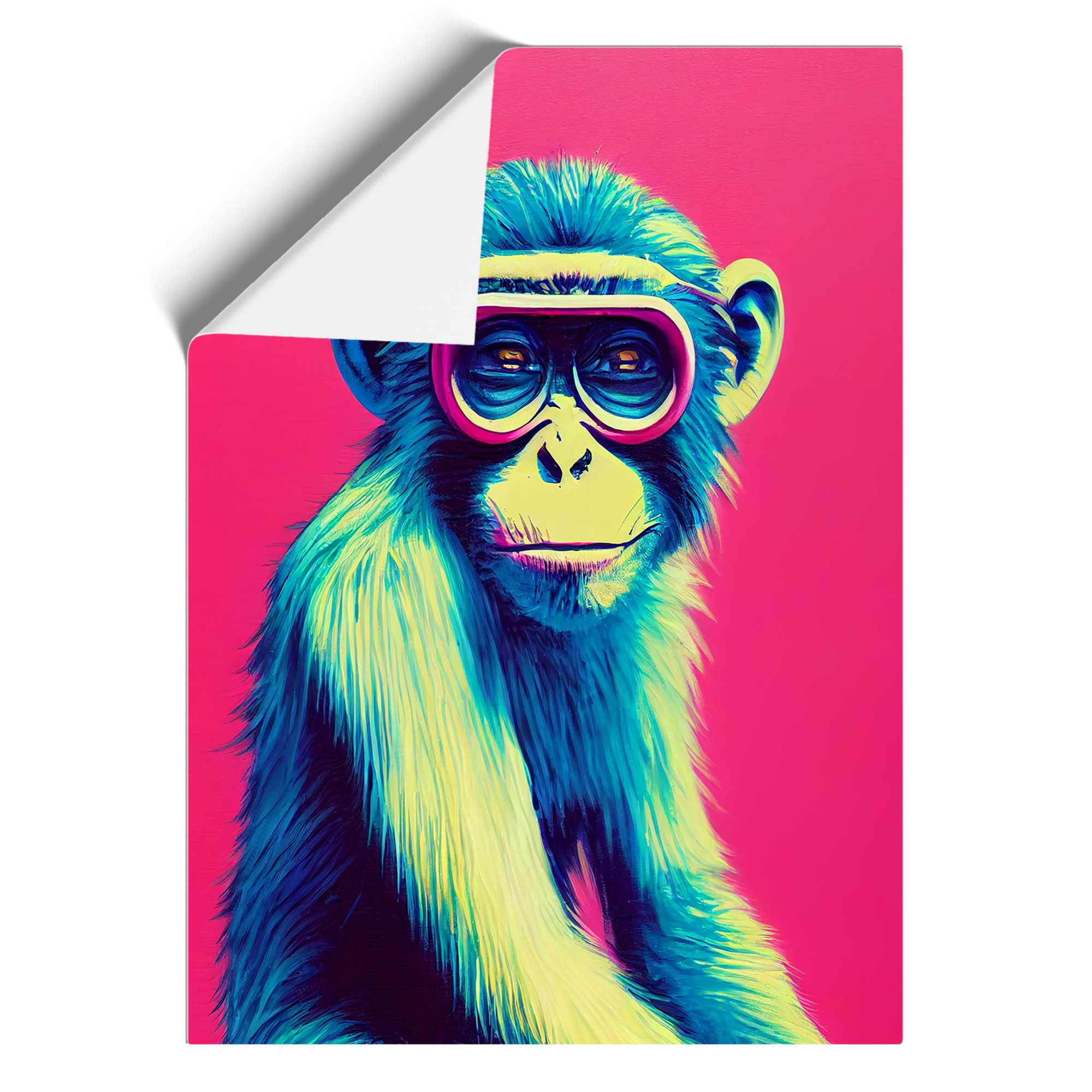 Colourful Monkey Framed Canvas Wall Art Print Poster Picture, Home ...