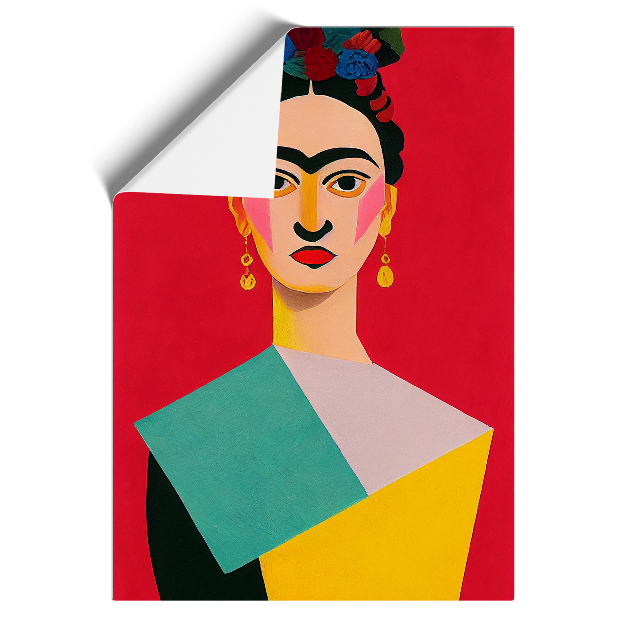 Frida Kahlo Cubism Framed Canvas Wall Art Print Poster Picture, Home ...