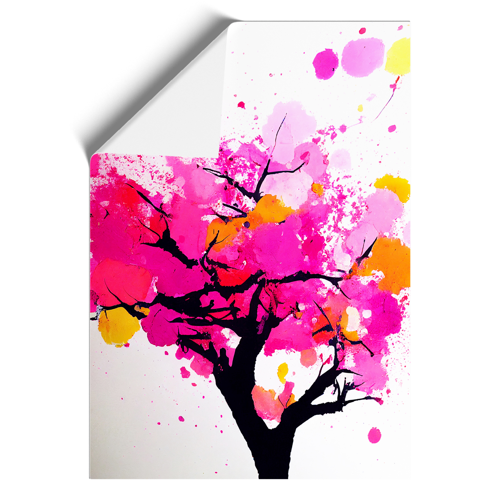 Peach Blossom Tree Splatter Vol.3 Framed Canvas Wall Art Print Poster ...
