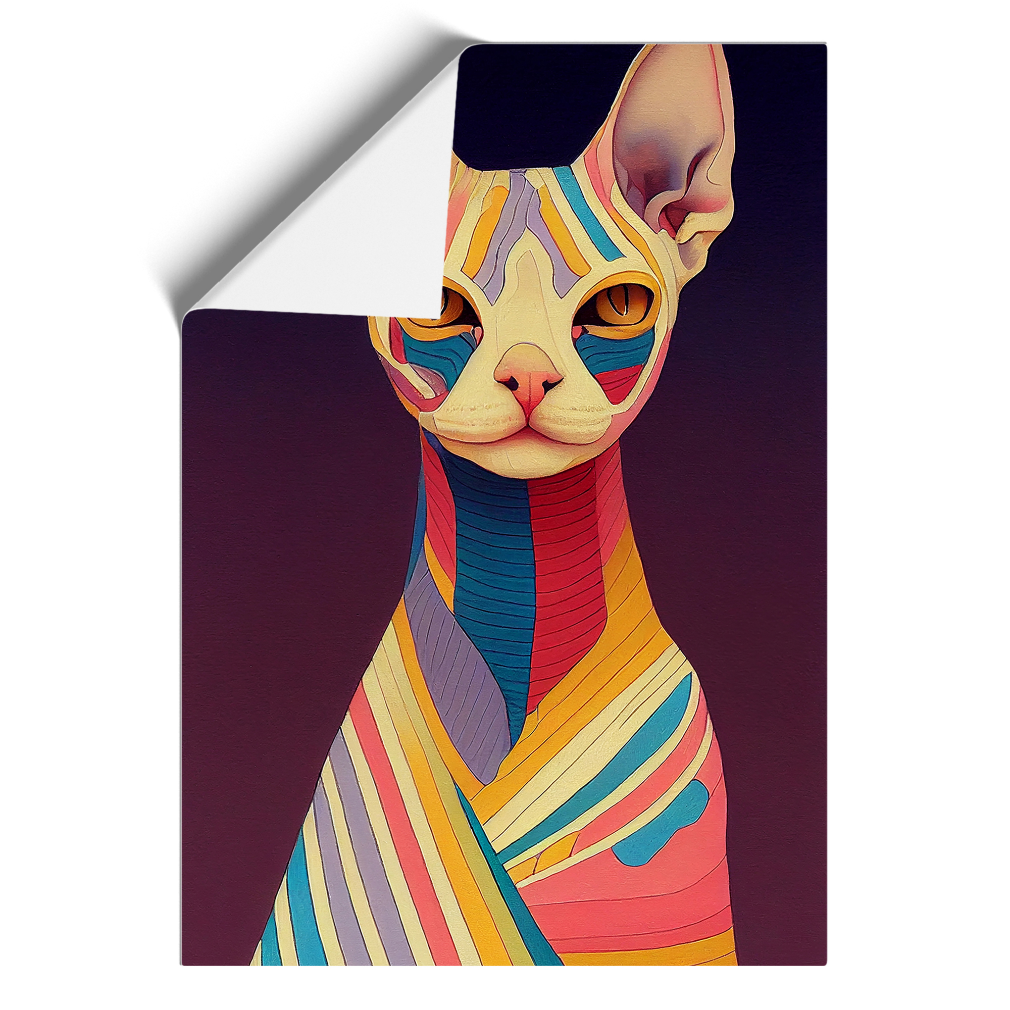 Sphynx Cat Scroll Wall Art Print Framed Canvas Picture Poster Decor ...