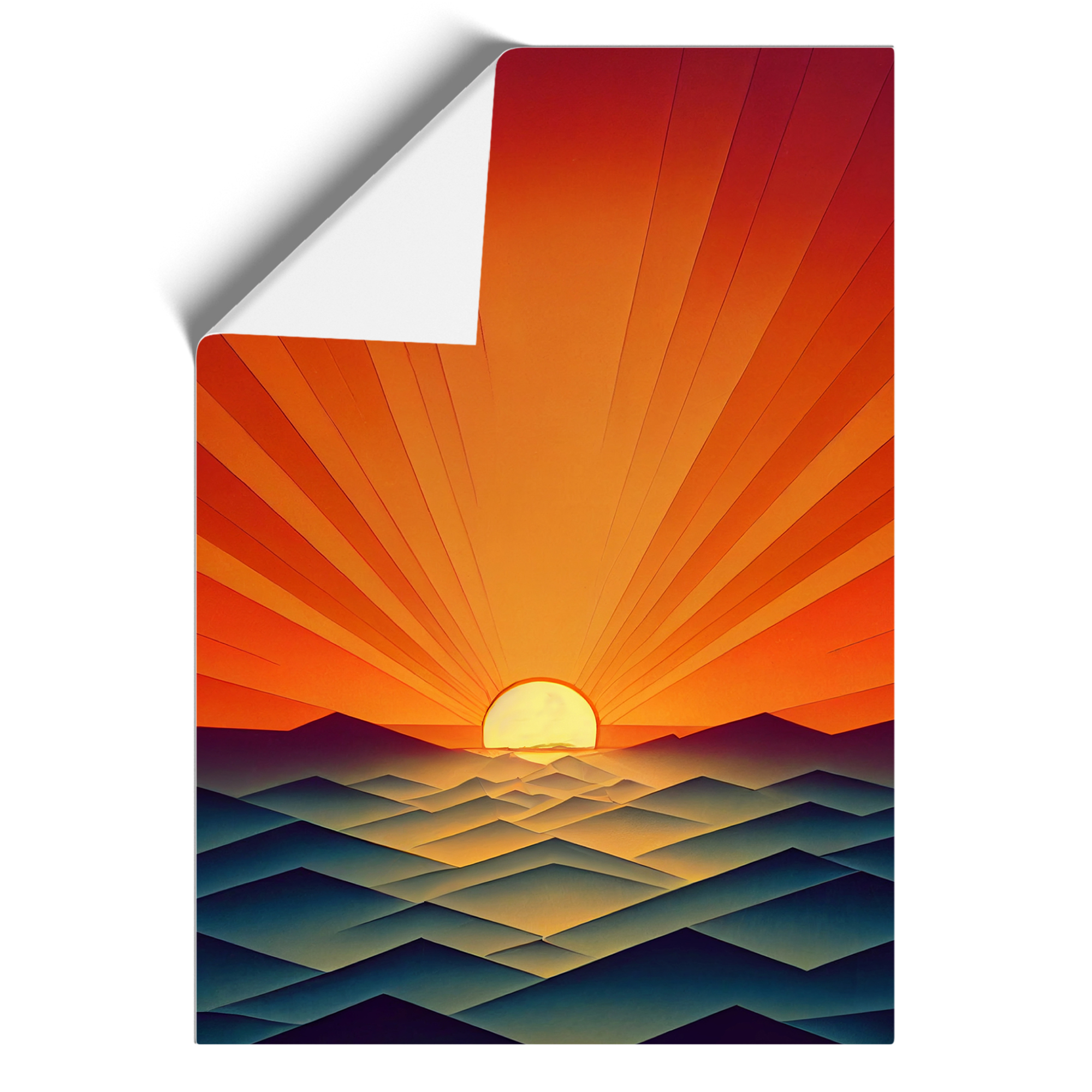 Sunset Polygon Framed Canvas Wall Art Print Poster Picture, Home Decor ...