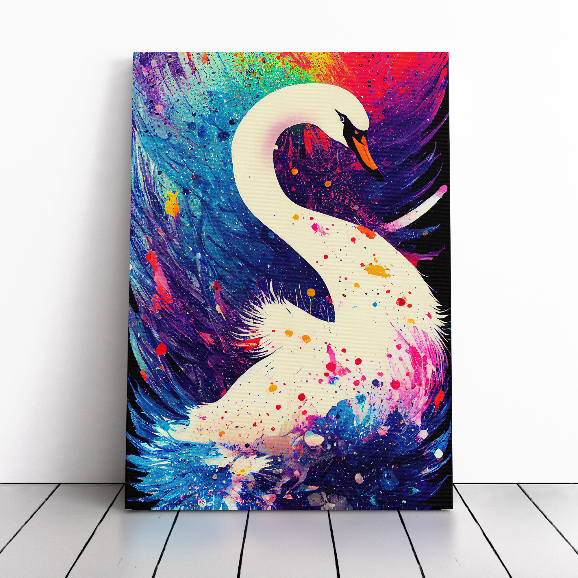 Swan Abstract Painting