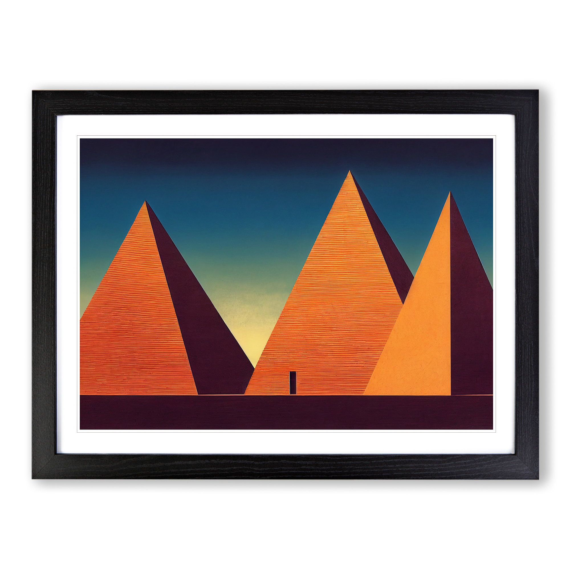 Attractive Pyramids Framed Canvas Wall Art Print Poster Picture, Home ...
