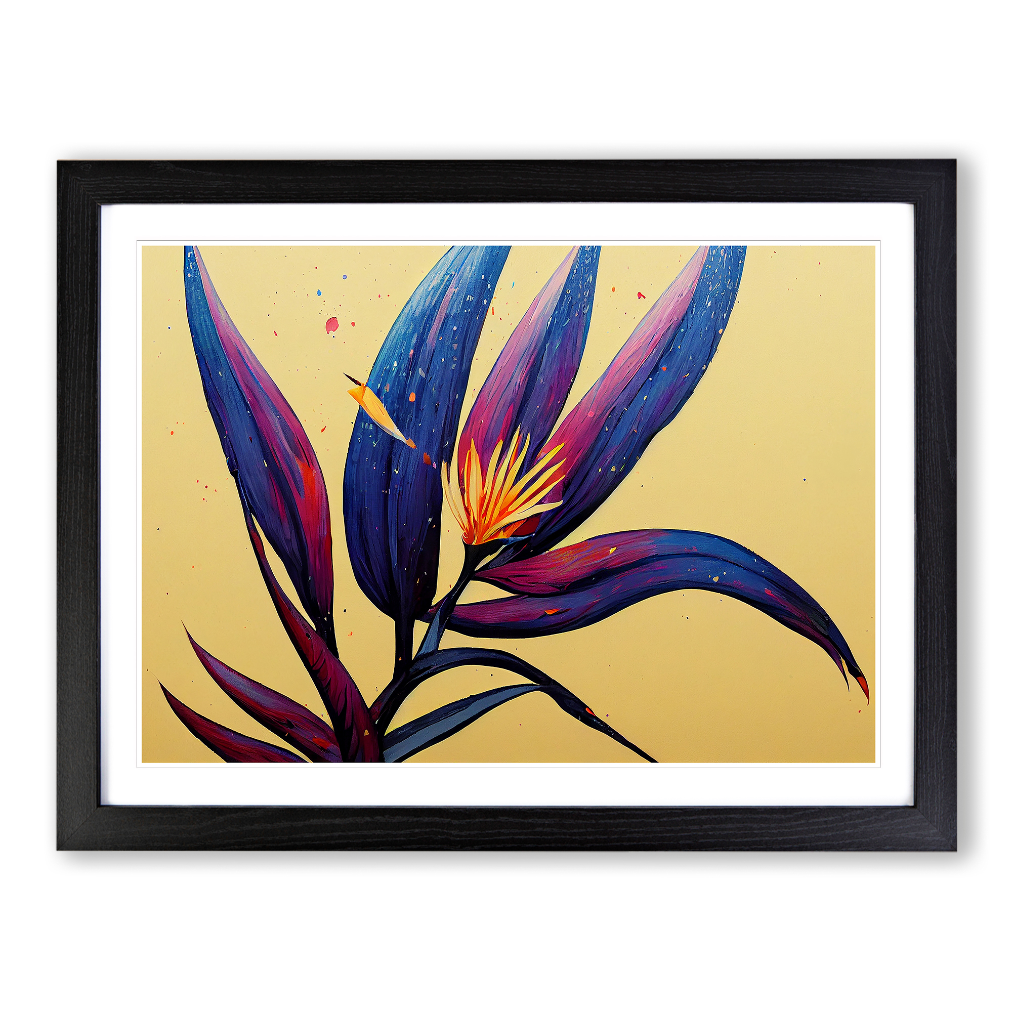 Bird Of Paradise Flower Splash Vol.4 Wall Art Print Framed Canvas ...