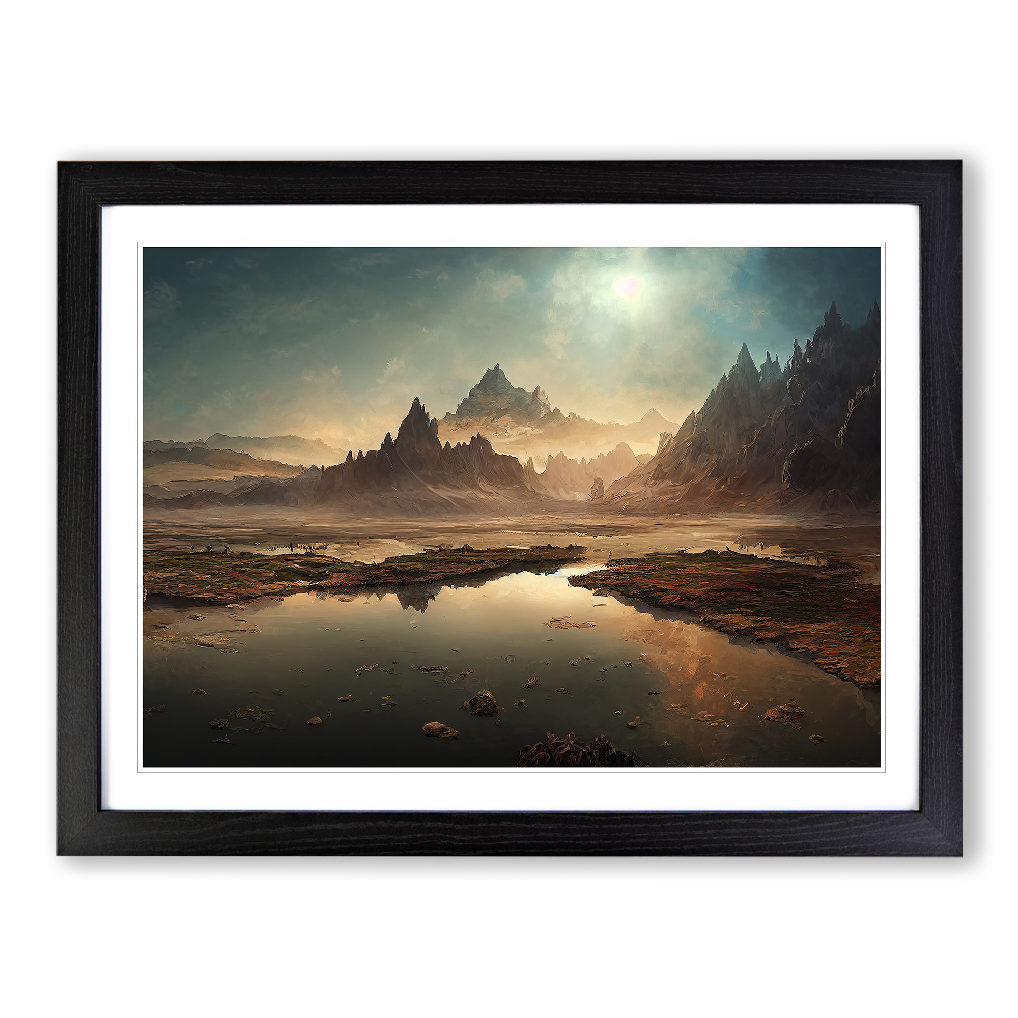 Exciting Mountain Landscape Framed Canvas Wall Art Print Poster Picture ...