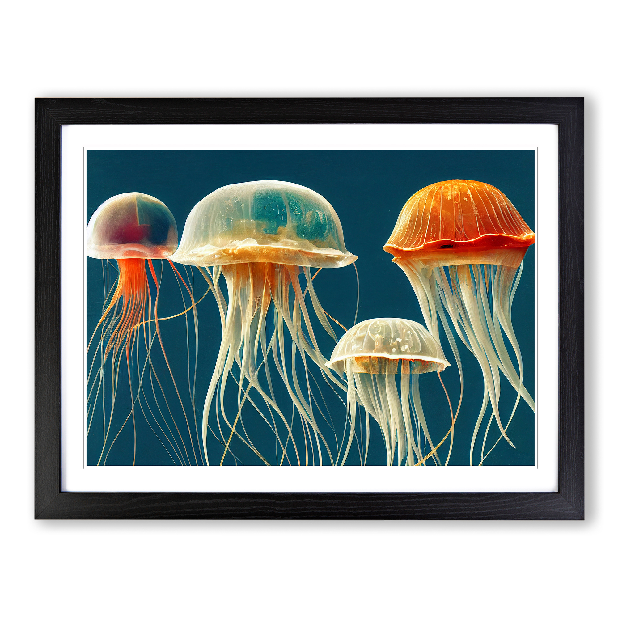 Family Of Jellyfish Wall Art Print Framed Canvas Picture Poster Decor ...