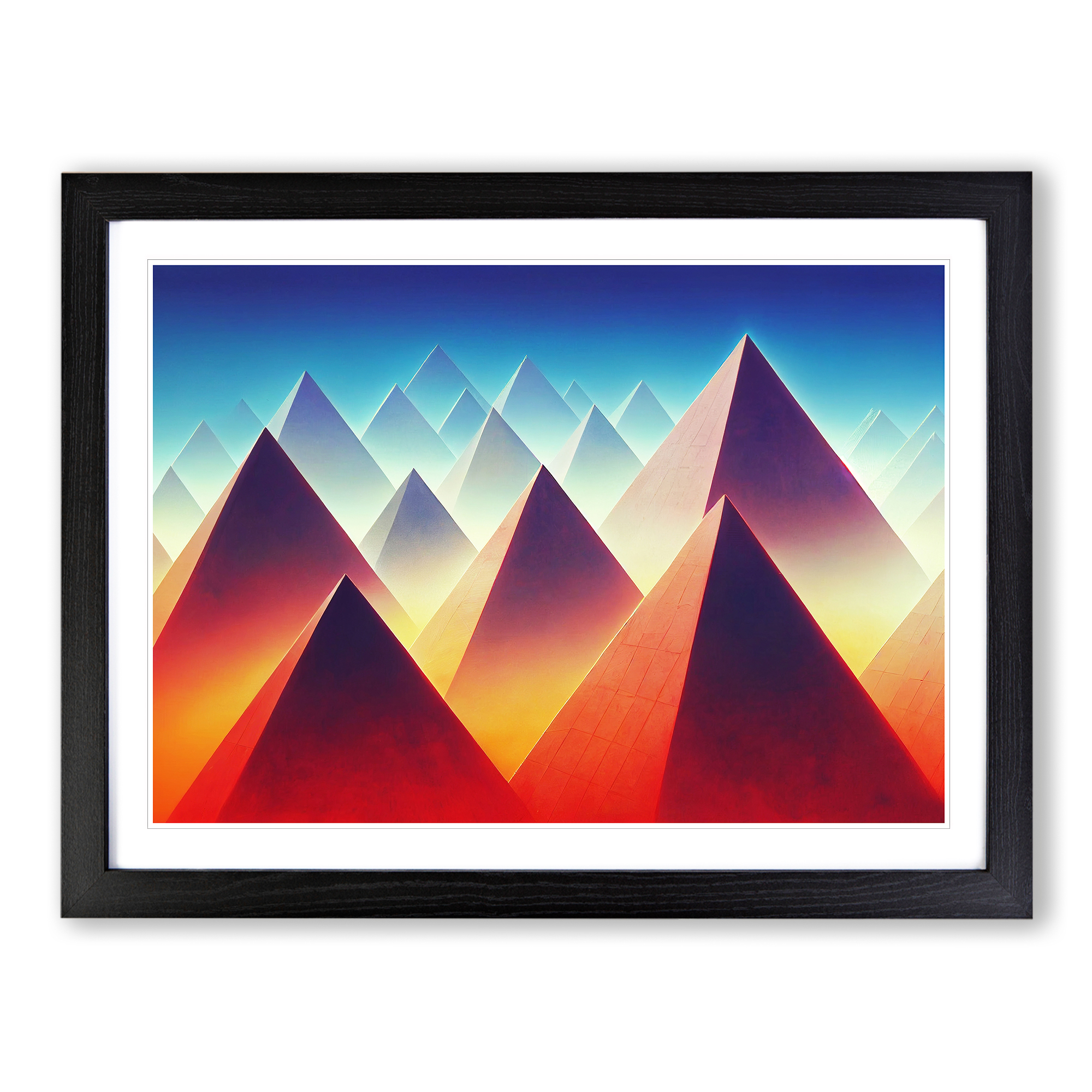 Futuristic Pyramids Vol.1 Abstract Wall Art Print Framed Canvas Picture ...