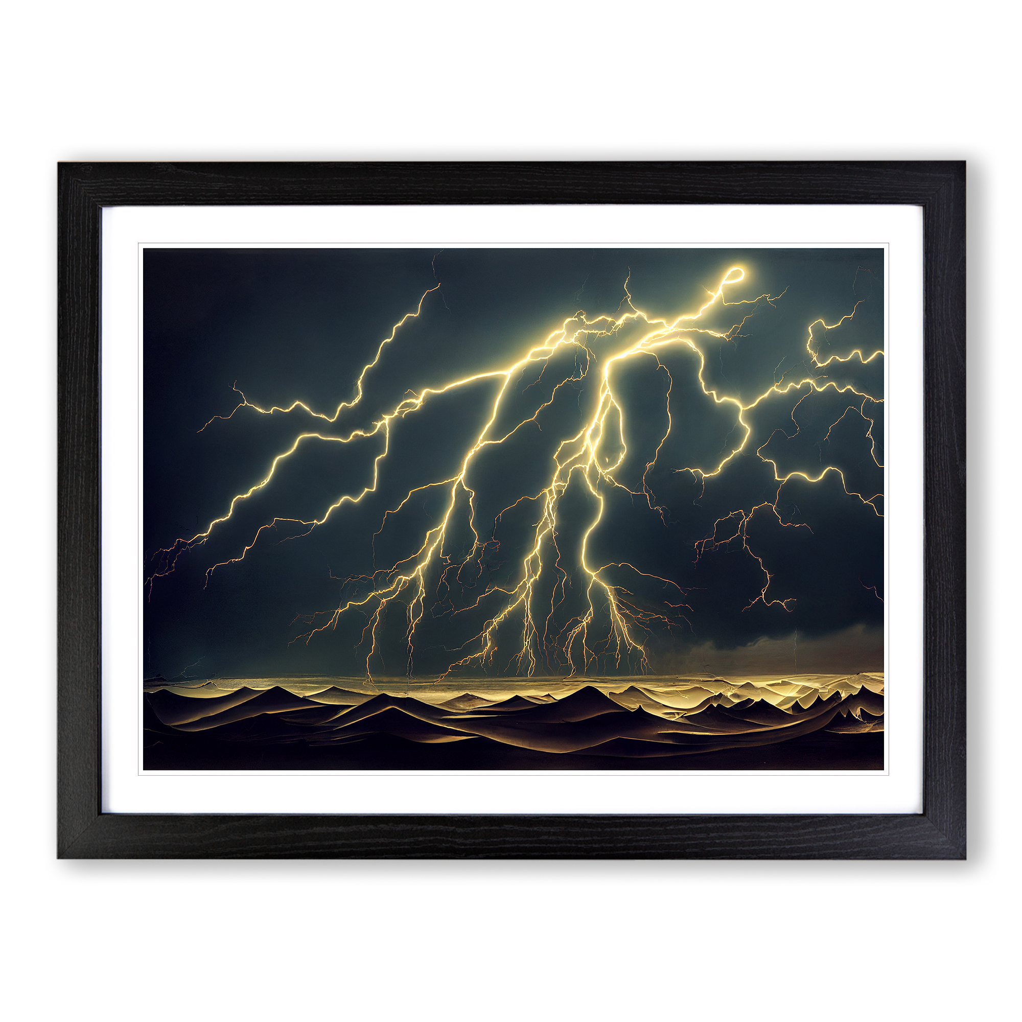Happy Lightning Storm Wall Art Print Framed Canvas Picture Poster Decor ...
