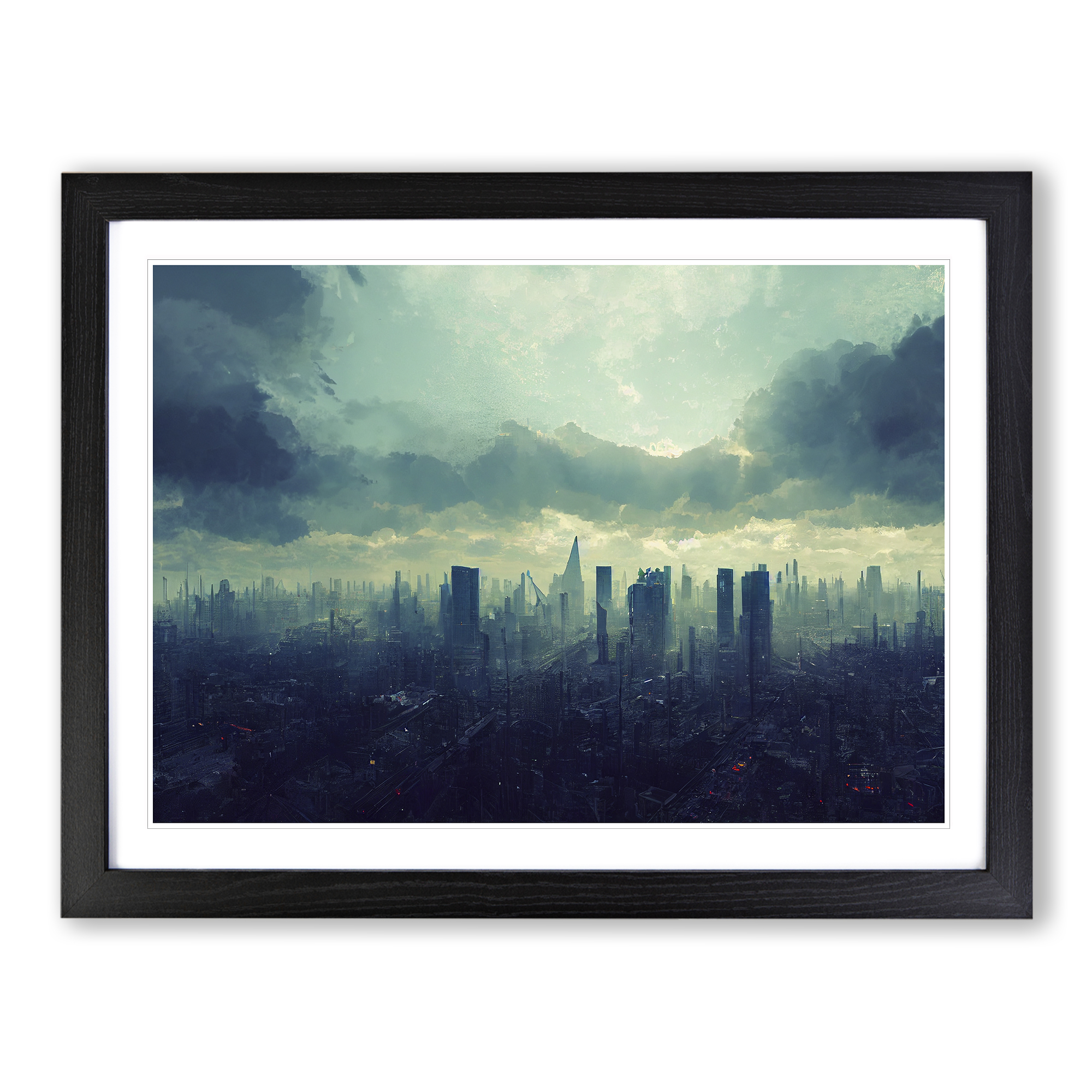 Legendary Skyscraper Skyline Framed Canvas Wall Art Print Poster ...