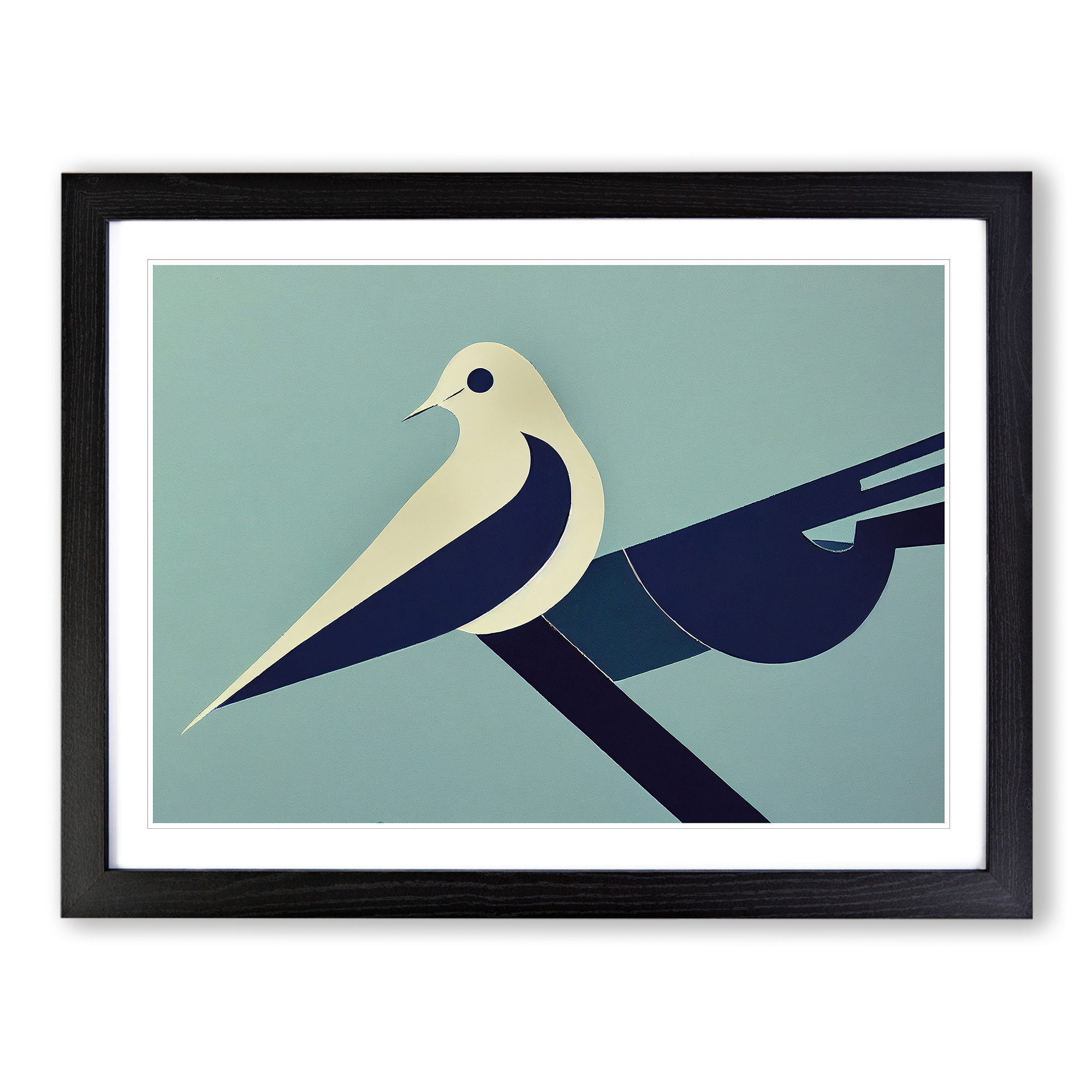 Modern Abstract Dove Bird Framed Canvas Wall Art Print Poster Picture ...