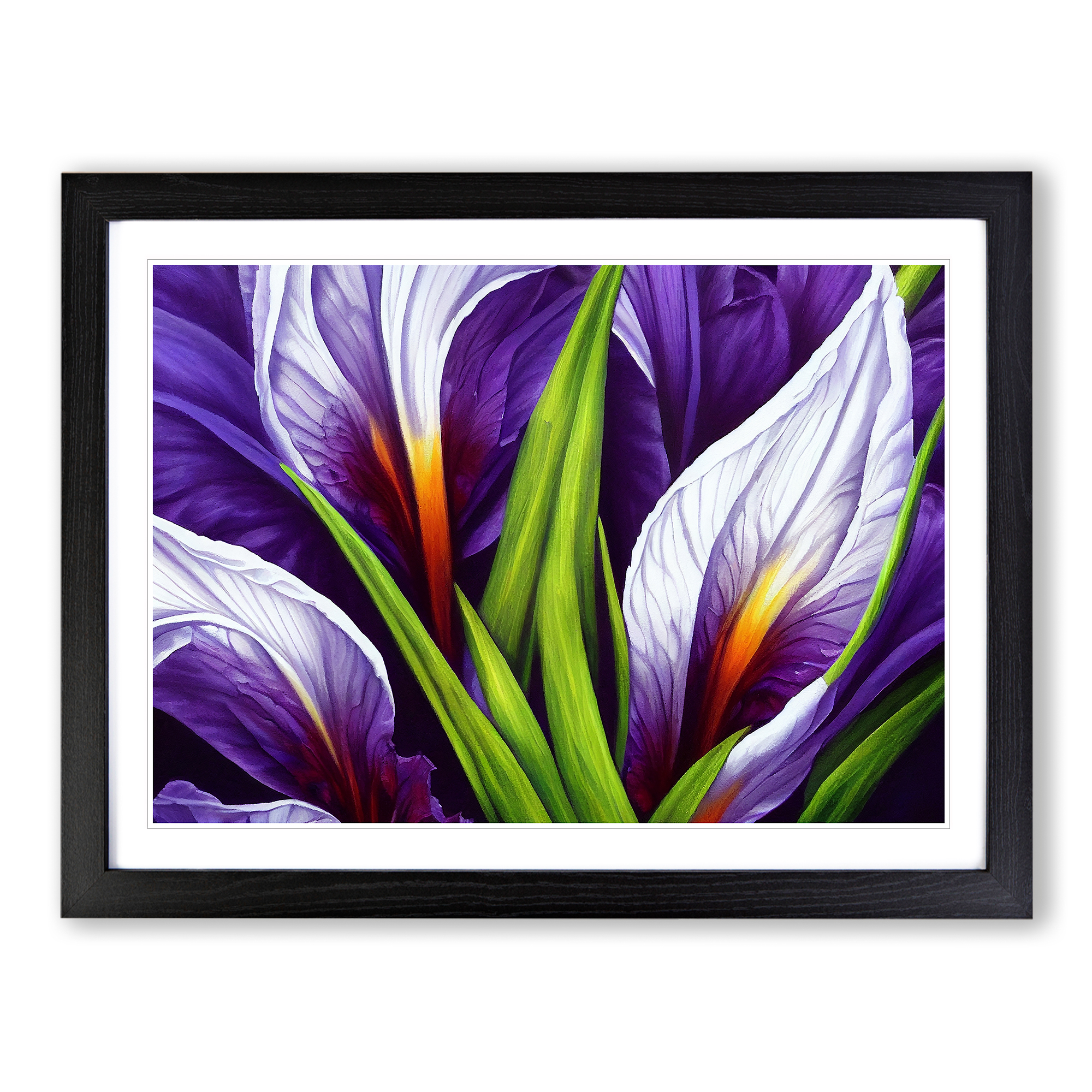 Modern Iris Flowers Vol.7 Wall Art Print Framed Canvas Picture Poster ...