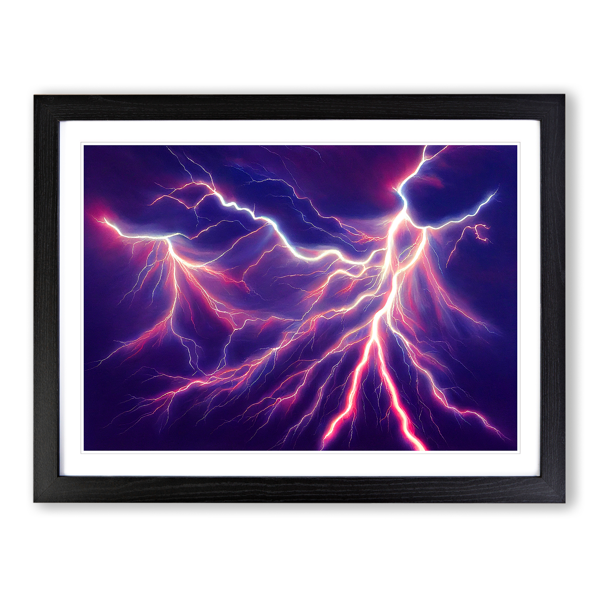 Painted Lightning Storm Vol.1 Framed Canvas Wall Art Print Poster ...