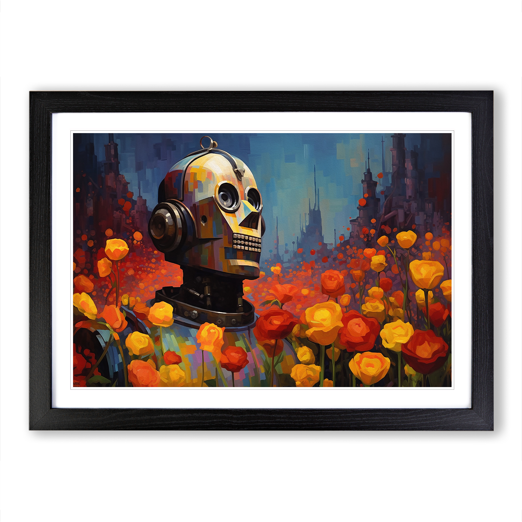 Robot Impressionism No.2 Framed Canvas Wall Art Print Poster Picture ...