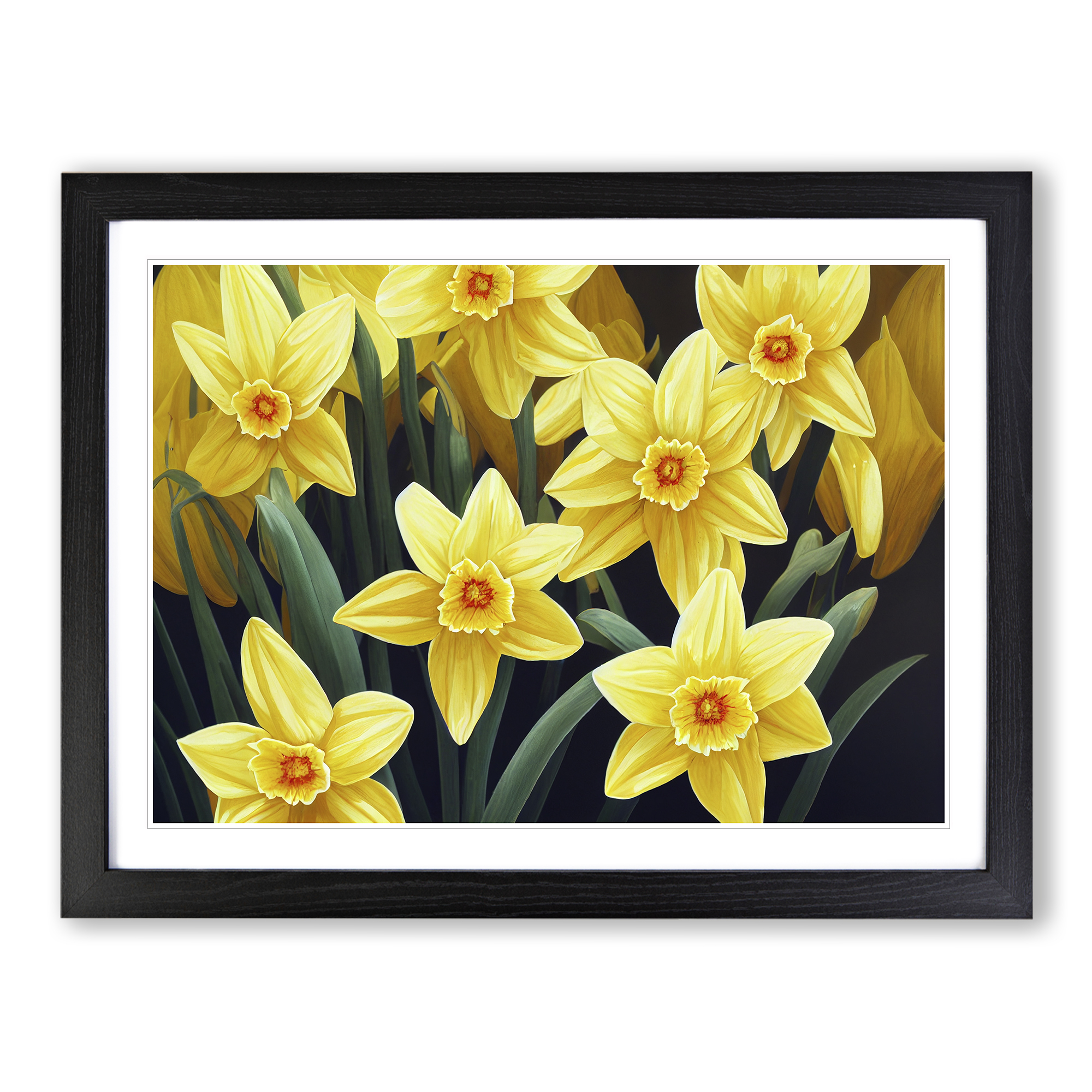 Ultimate Daffodil Flowers Framed Canvas Wall Art Print Poster Picture ...