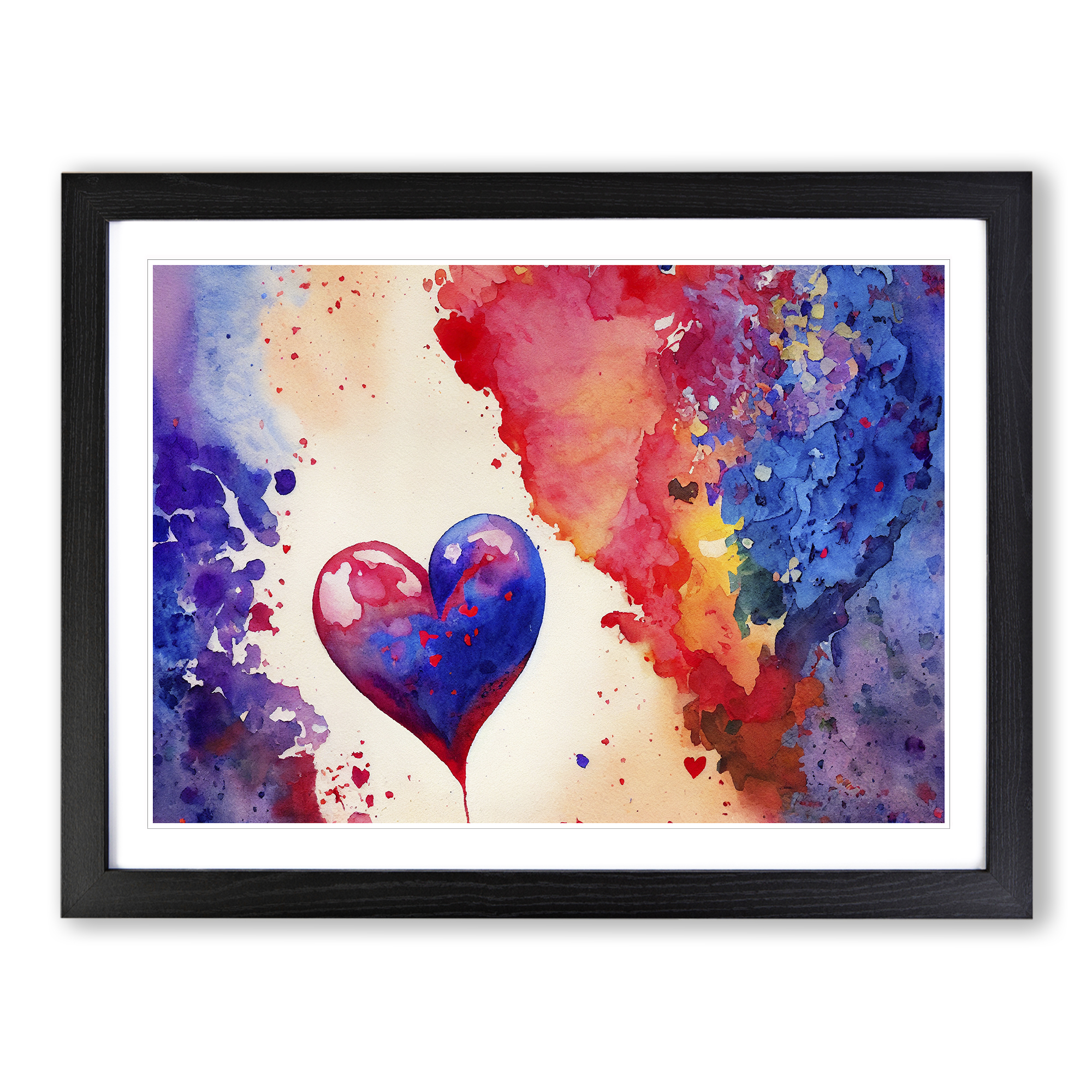 Love Heart Abstract Framed Canvas Wall Art Print Poster Picture, Home ...