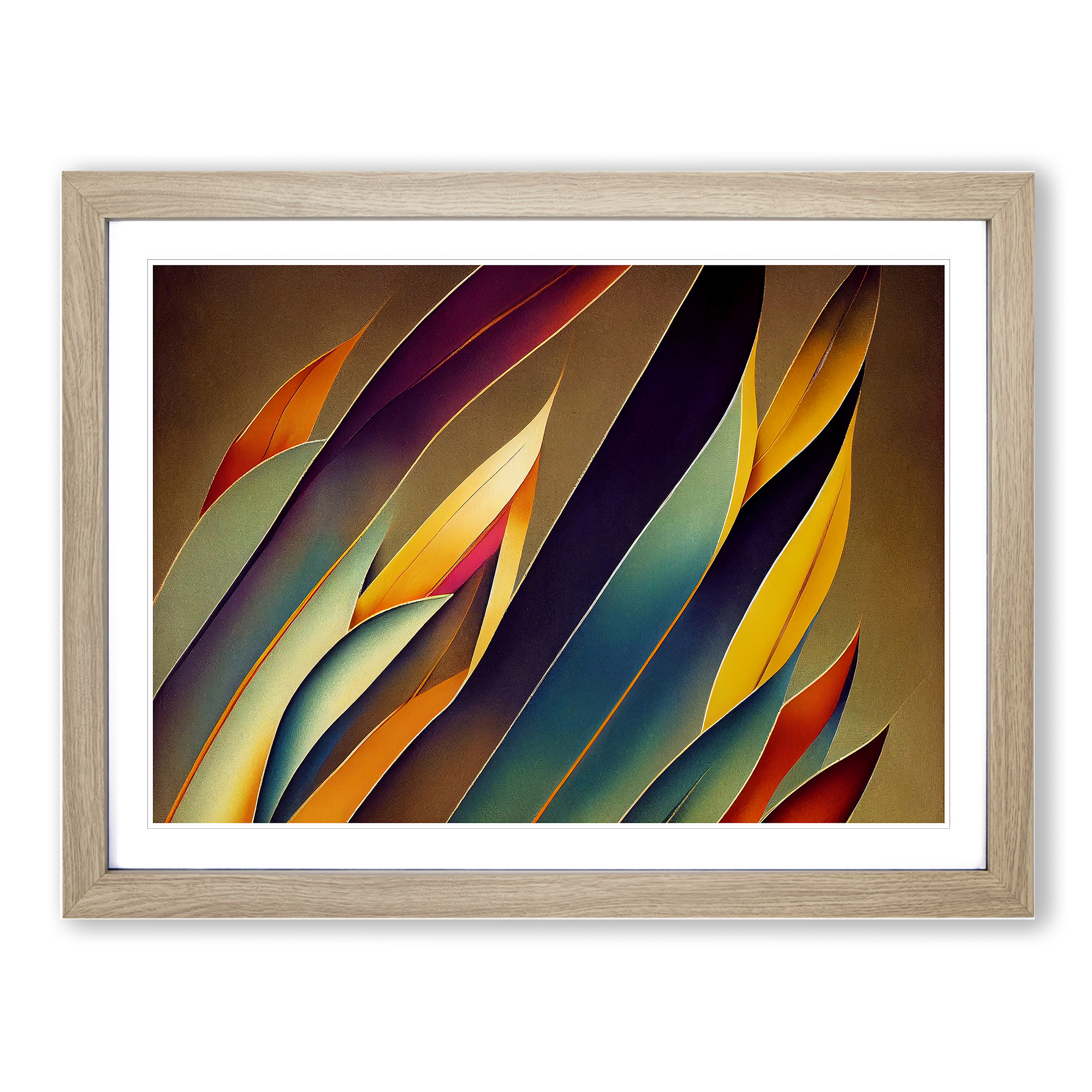 Bird Feather Art Deco Framed Canvas Wall Art Print Poster Picture, Home ...