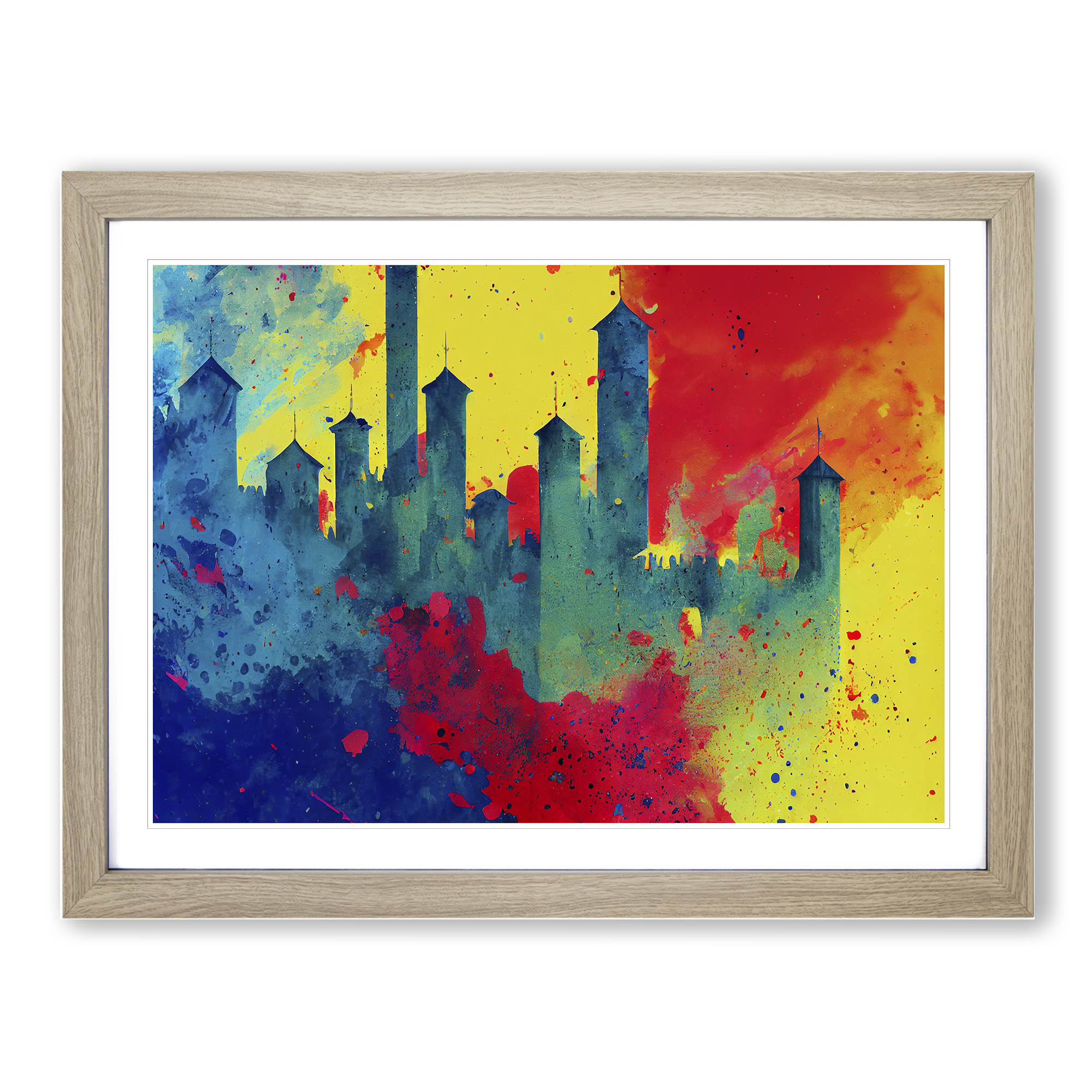 Castle Colour Splash Vol.1 Abstract Framed Canvas Wall Art Print Poster ...