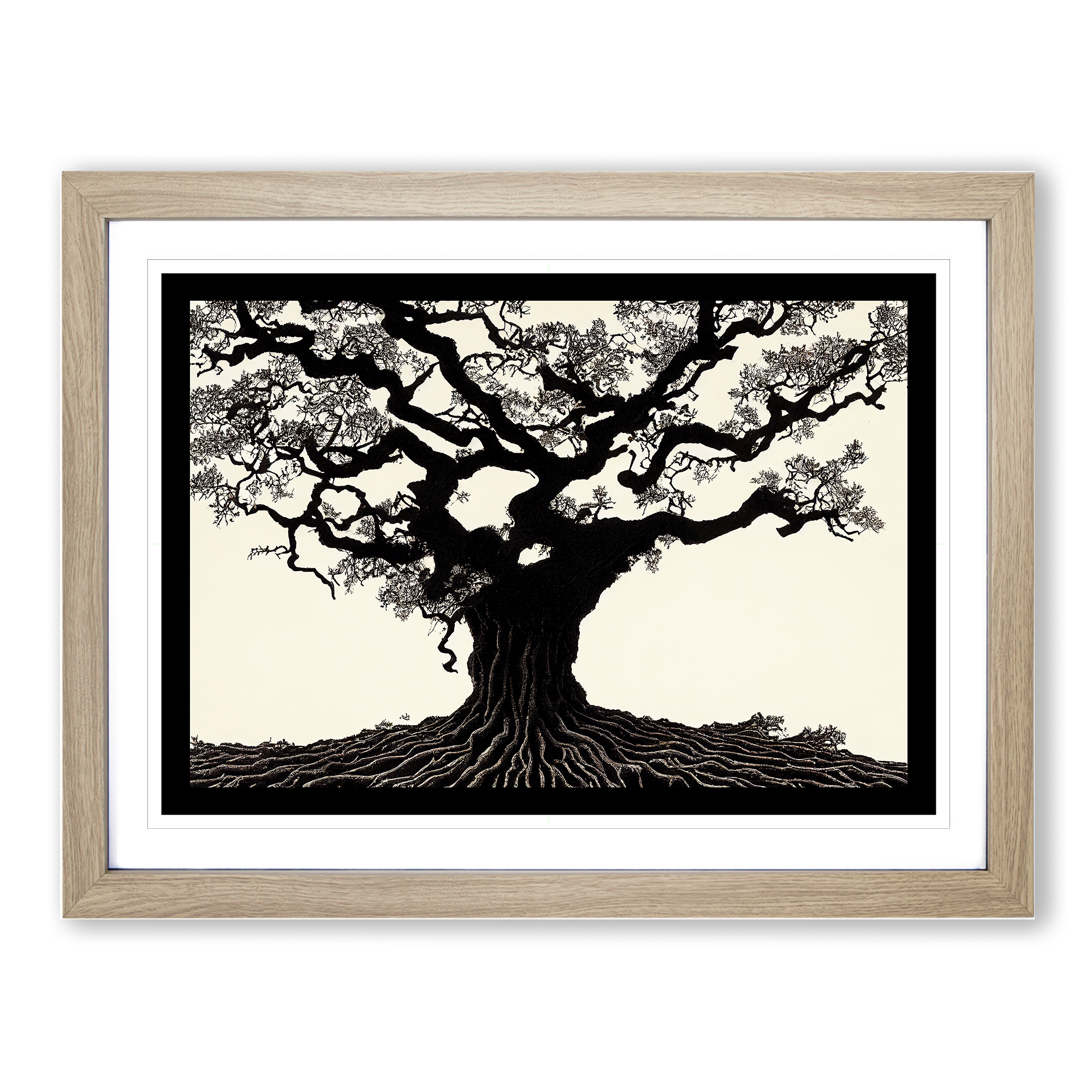 Cosmopolitan Oak Tree Framed Canvas Wall Art Print Poster Picture, Home ...