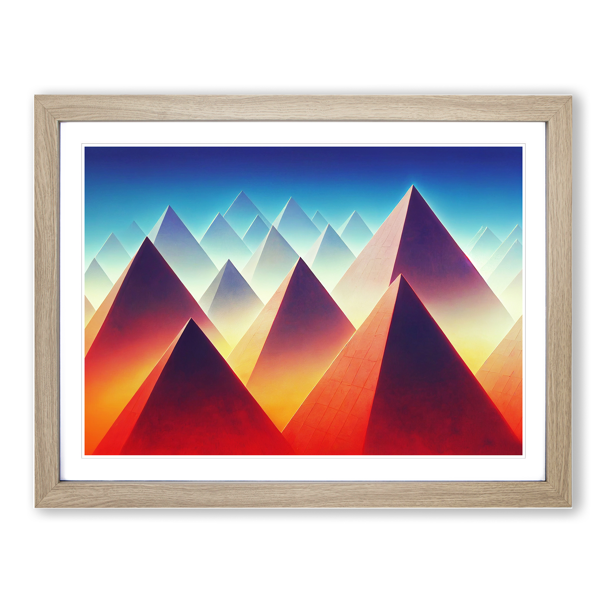 Futuristic Pyramids Vol.1 Abstract Wall Art Print Framed Canvas Picture ...
