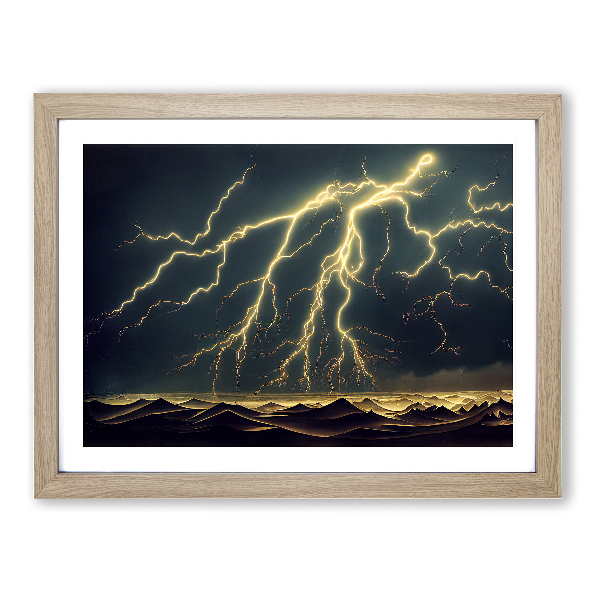 Happy Lightning Storm Wall Art Print Framed Canvas Picture Poster Decor ...