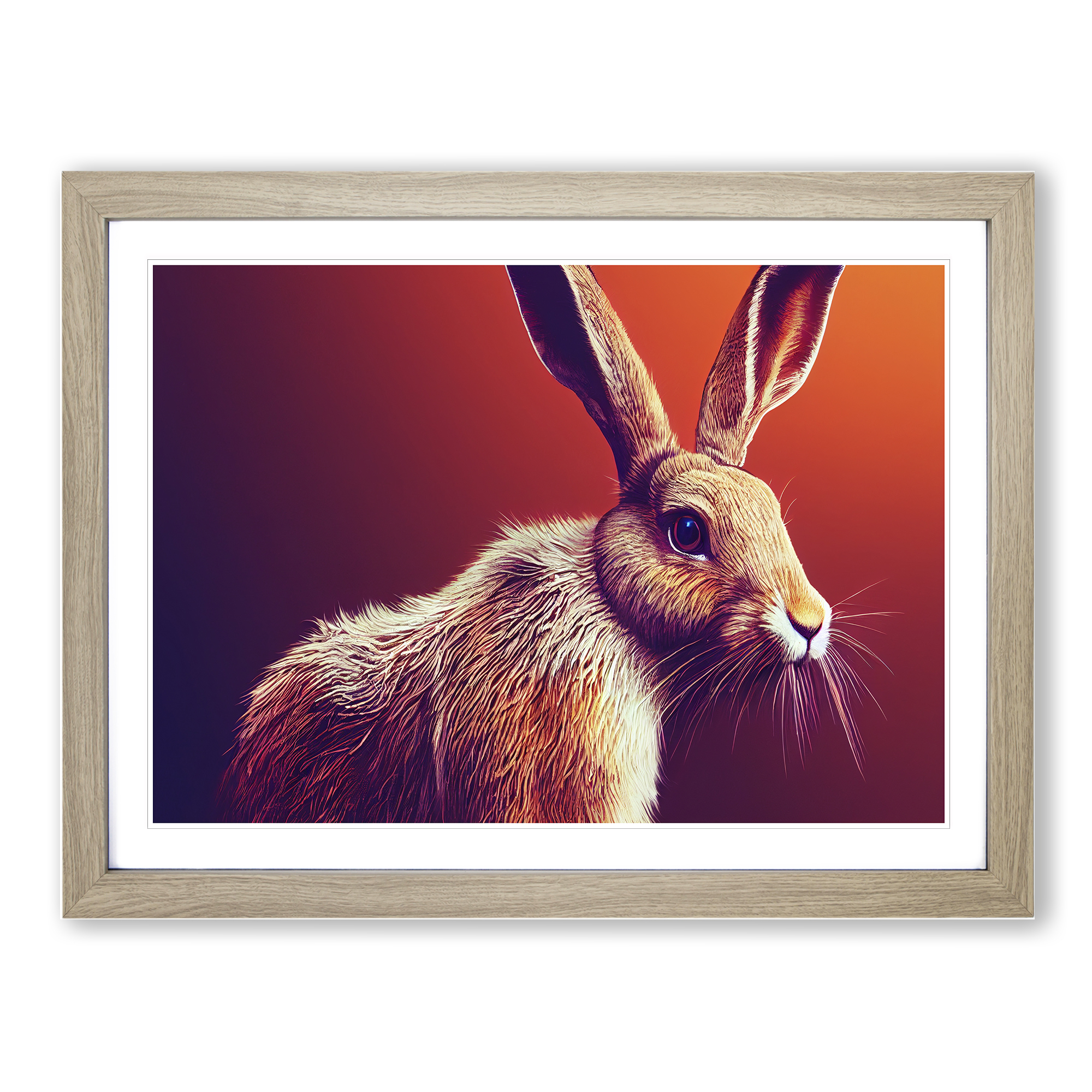 Hare Wall Art Print Framed Canvas Picture Poster Home Decor Living Room ...