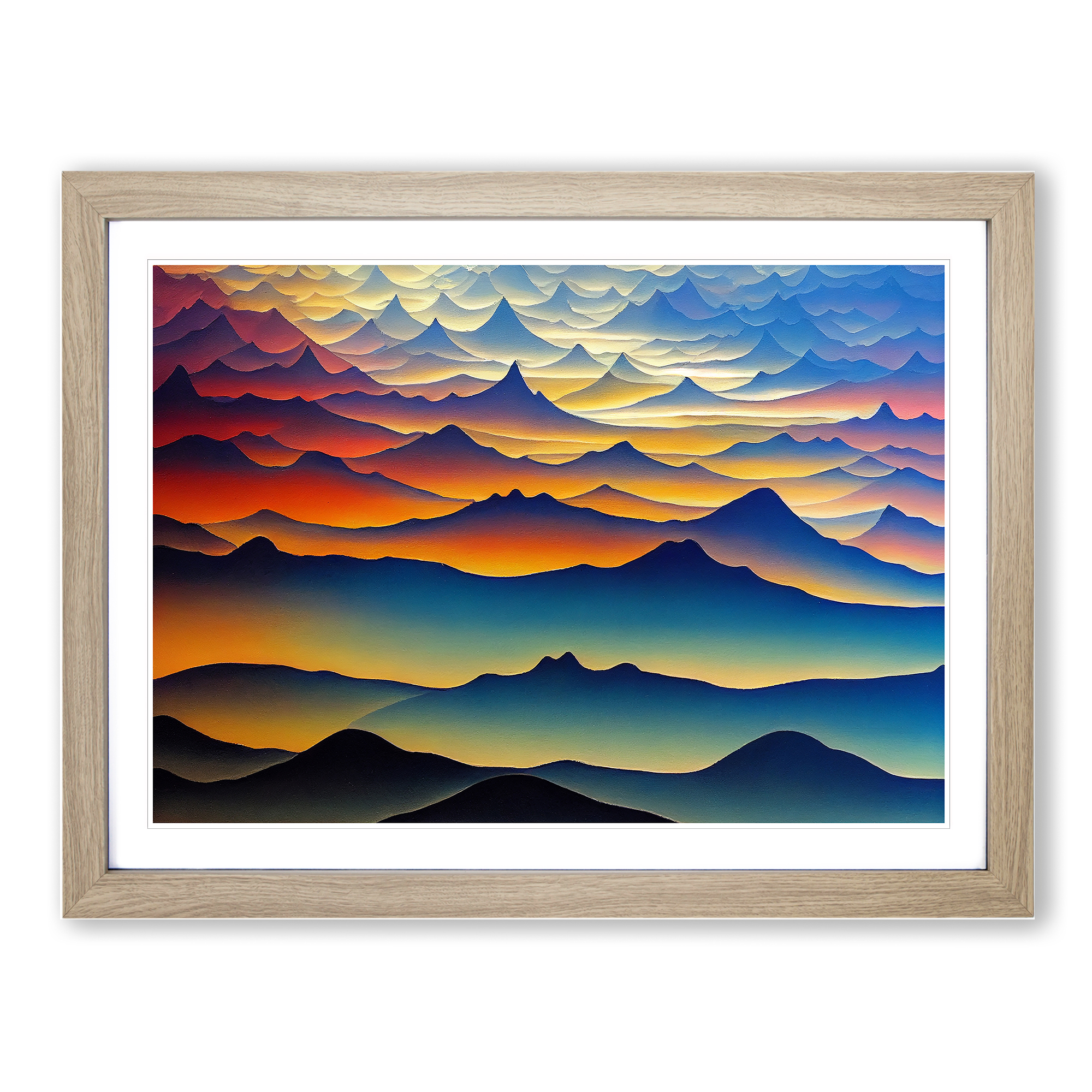 Harmonious Mountain Landscape Framed Canvas Wall Art Print Poster ...