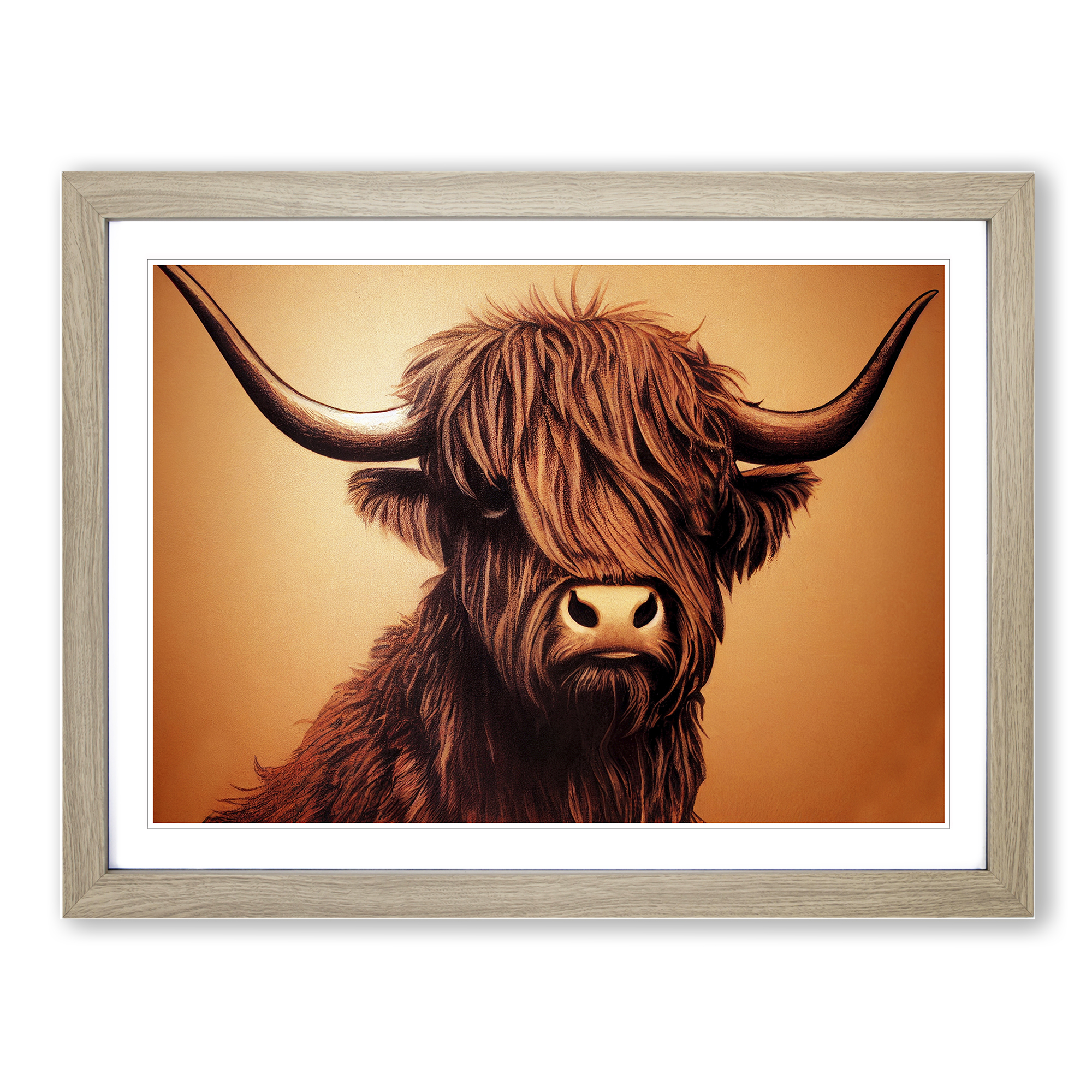 Highland Cow Painted Wall Art Print Framed Canvas Picture Poster Decor ...