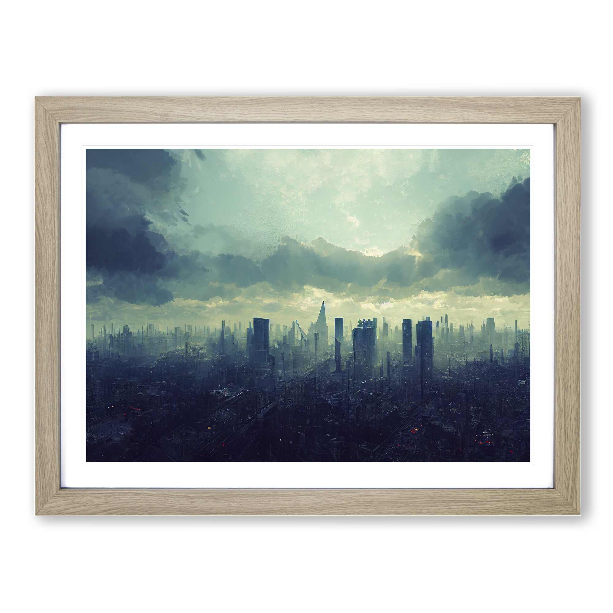 Legendary Skyscraper Skyline Framed Canvas Wall Art Print Poster ...